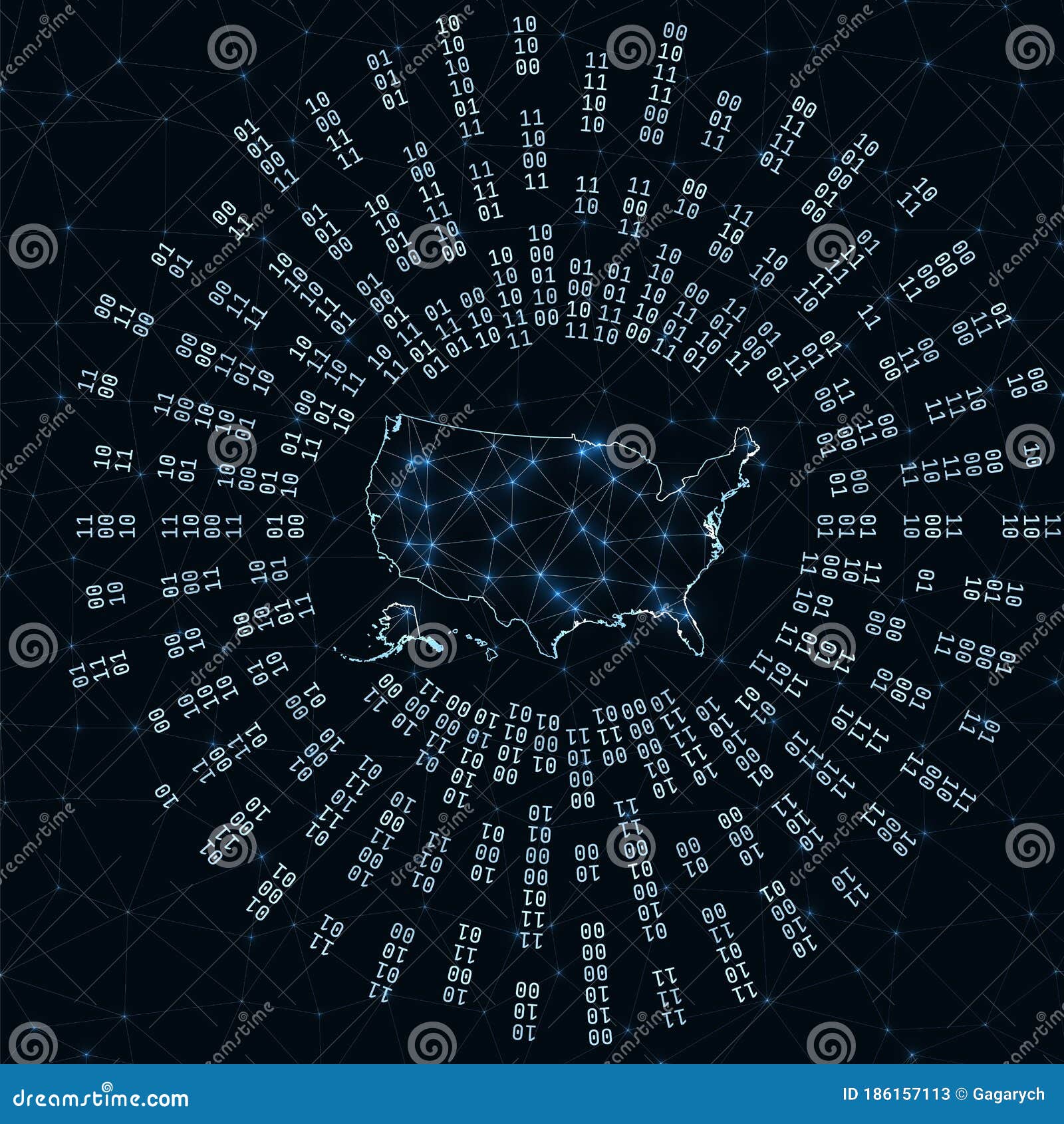 USA digital map. stock vector. Illustration of america - 186157113