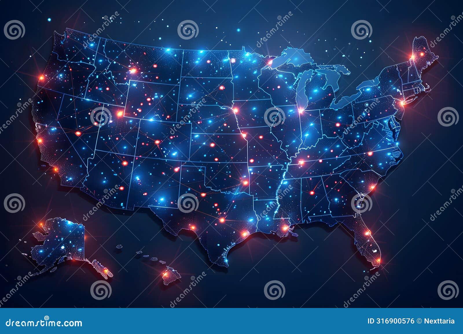 USA Digital Map: Modern Navigation Guide Stock Illustration ...