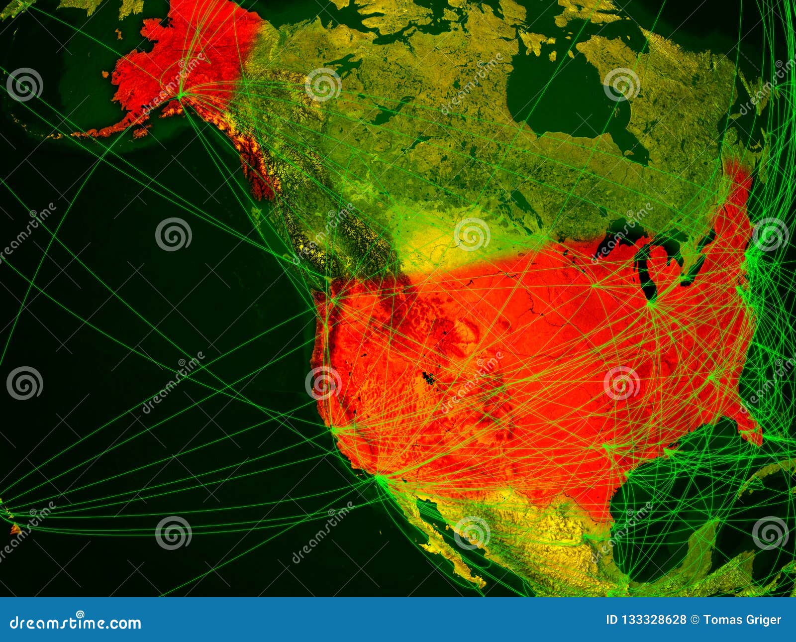 USA on digital map stock illustration. Illustration of connectivity ...