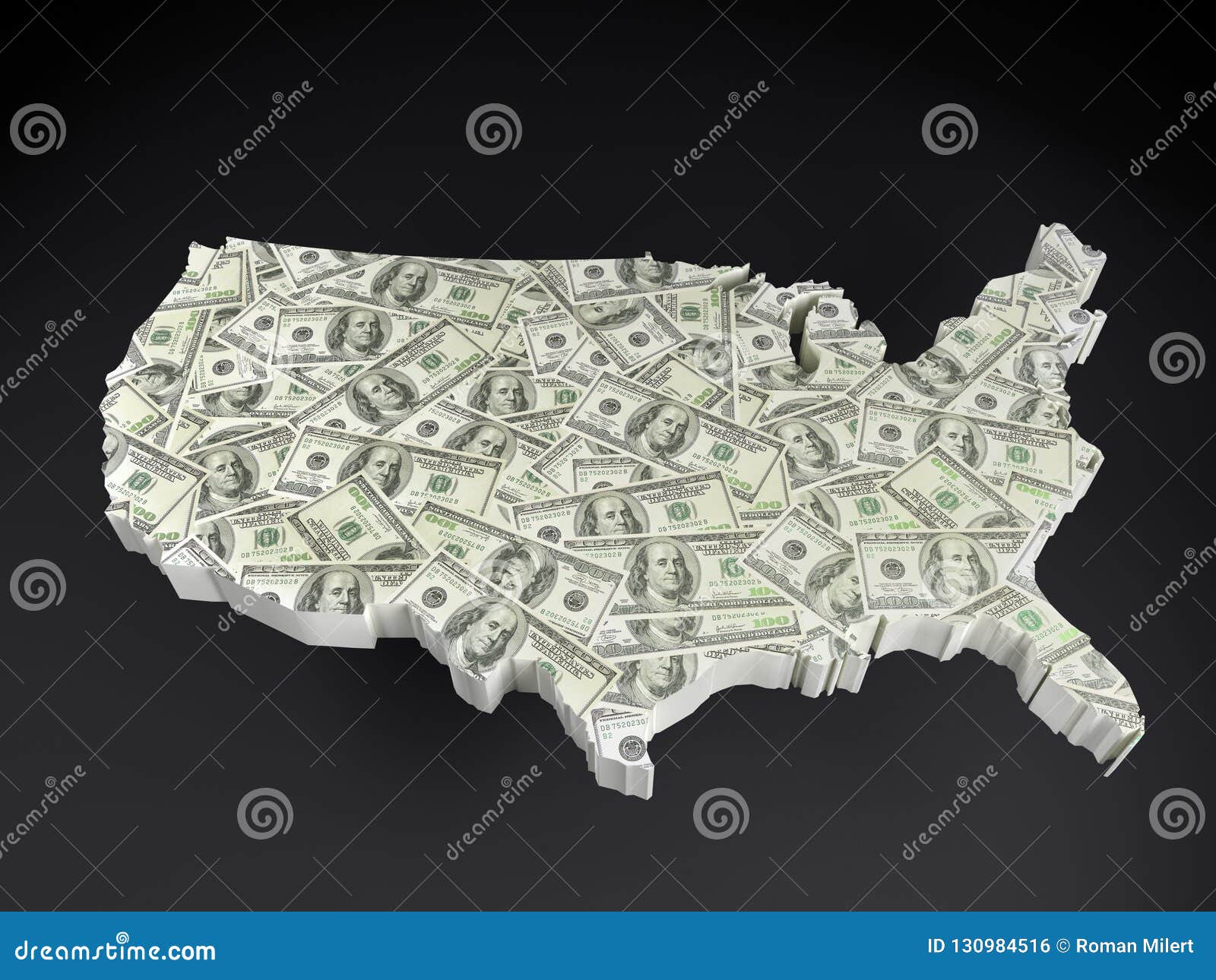 USA dollar map stock illustration. Illustration of currency - 130984516
