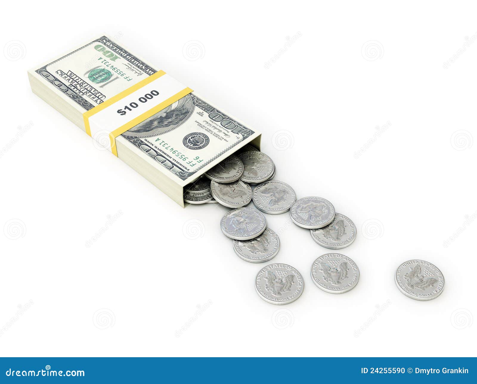 Usa Dollar Money Box on White Isolated Background Stock Photo - Image ...