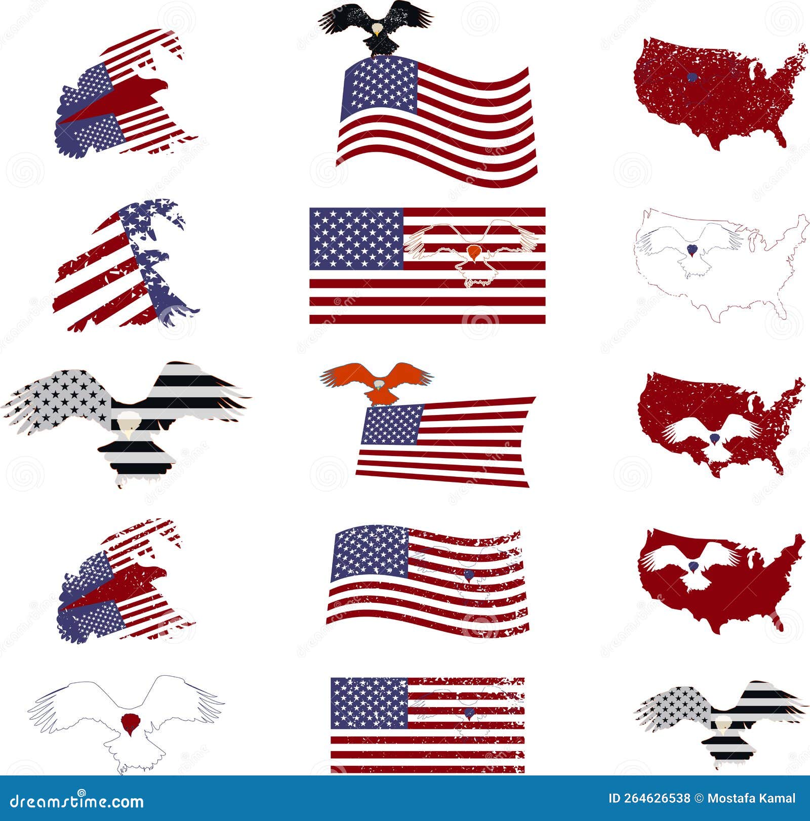 USA Eagle and Flag Fly Design Editable Vector File Stock Vector ...