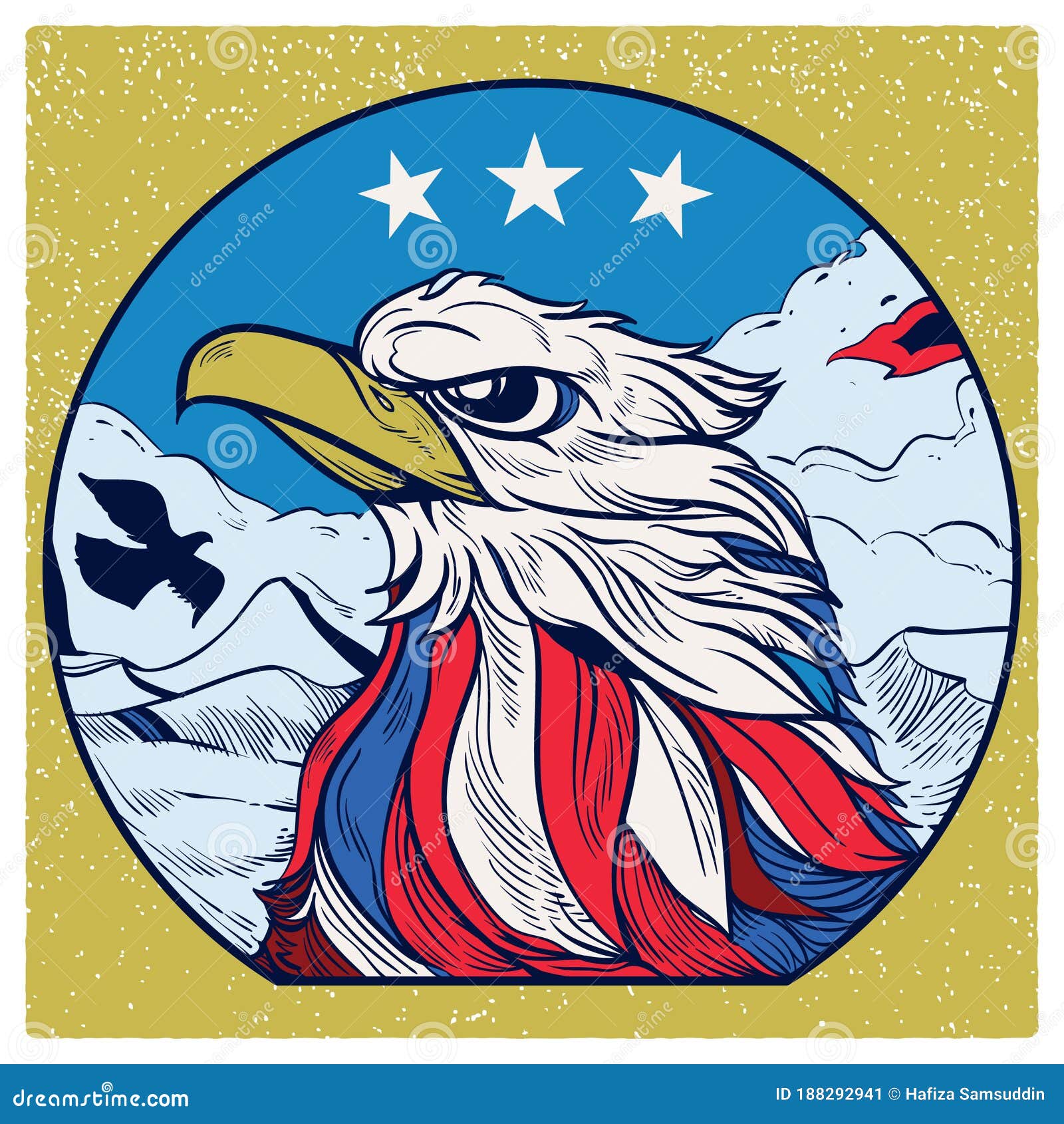 Eagle Poster Vector Illustration Cartoon Style | CartoonDealer.com ...