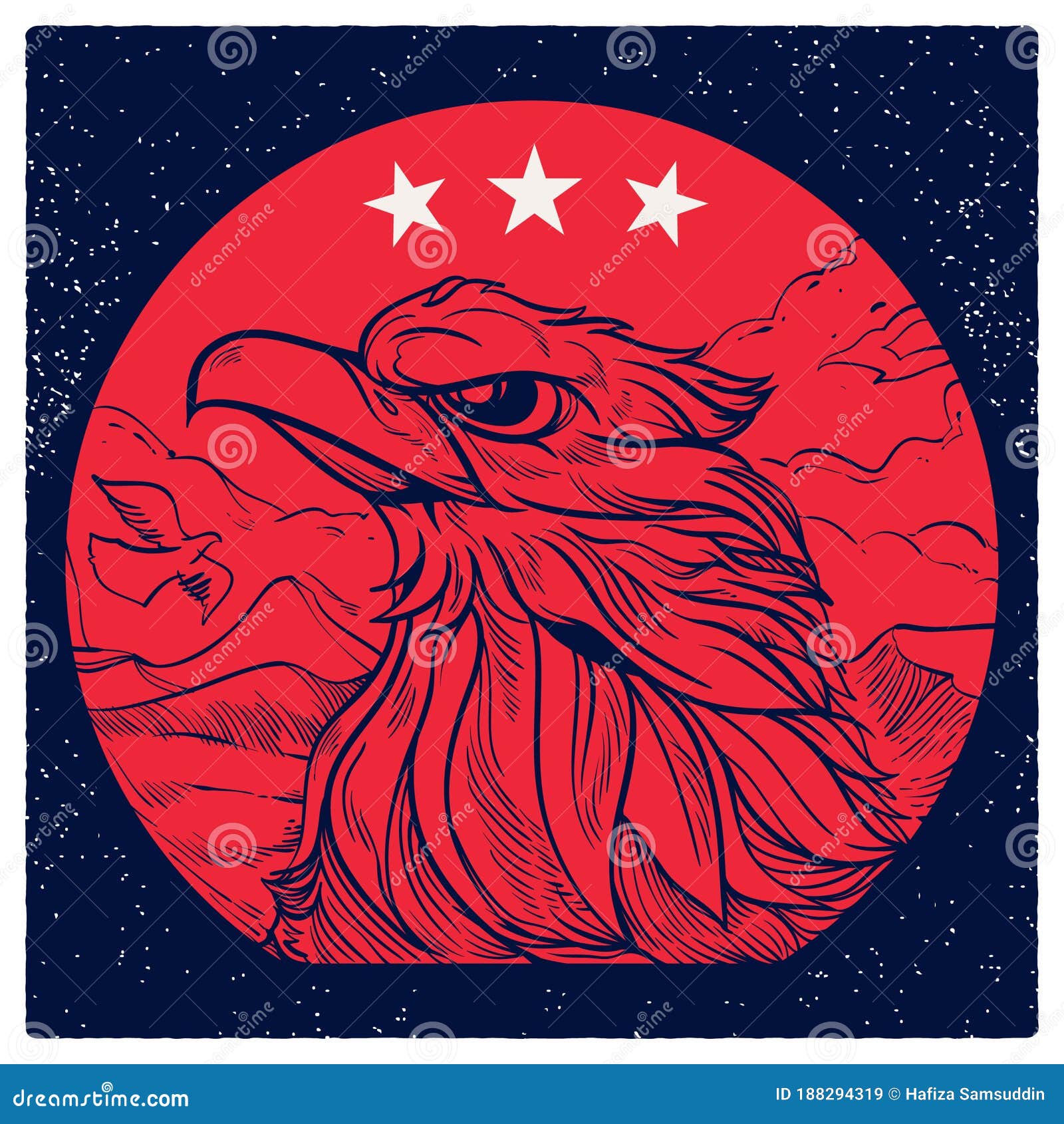 Eagle Poster Vector Illustration Cartoon Style | CartoonDealer.com ...