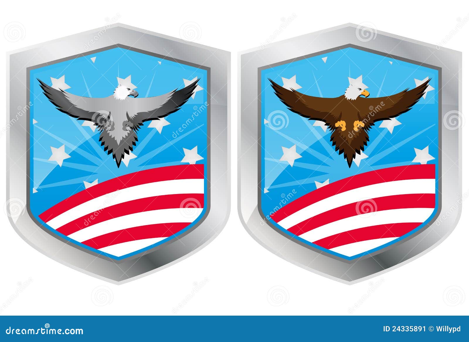 Usa eagle shield stock vector. Illustration of bald, escutcheon - 24335891