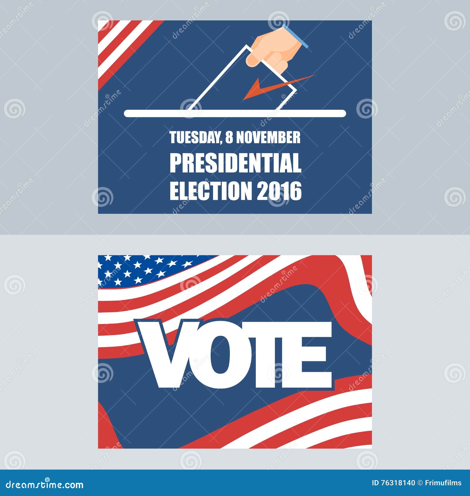 Usa 2016 Election Card with Man Hand with Ballot Stock Vector ...
