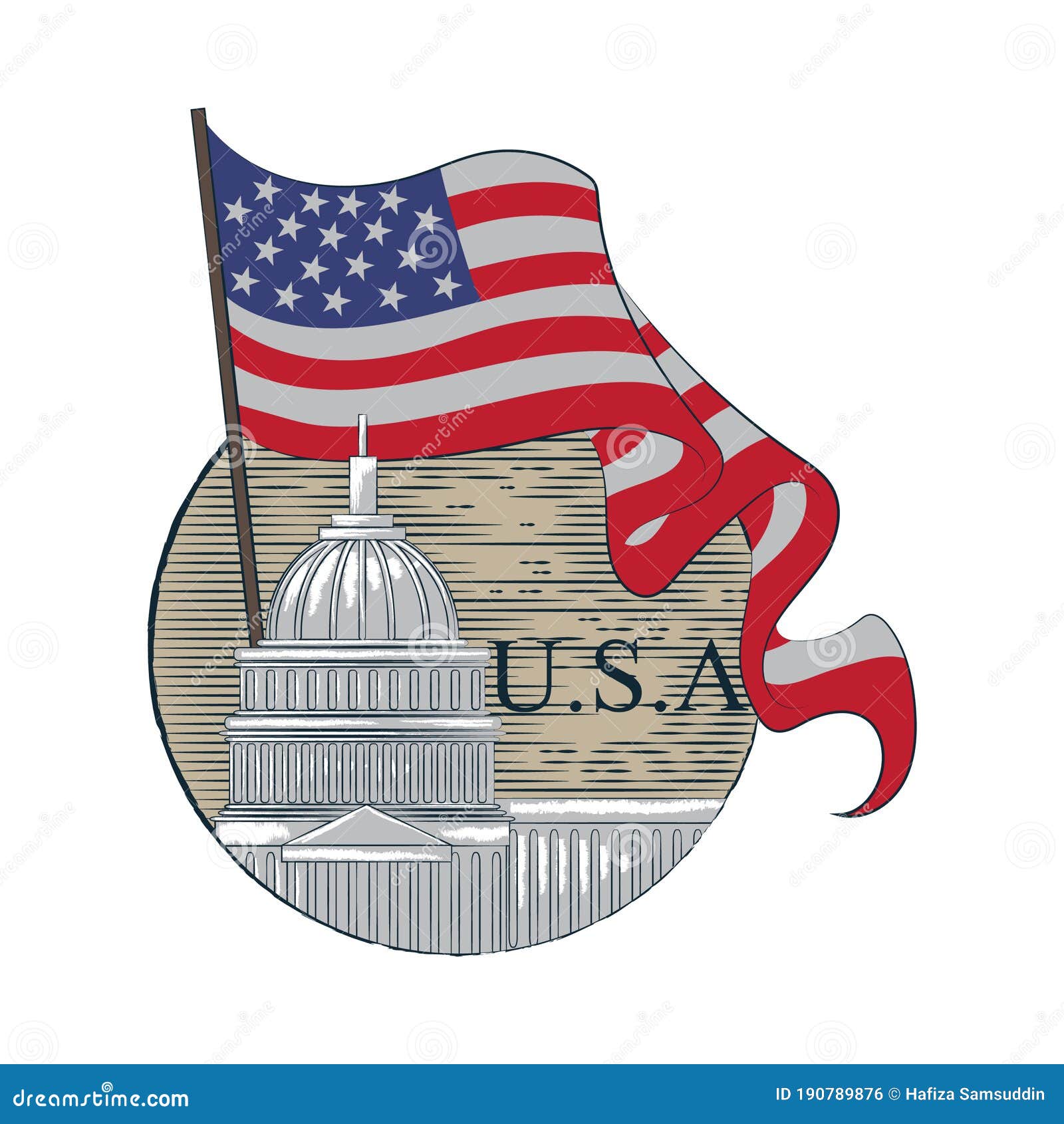 Usa Emblem. Vector Illustration Decorative Design Stock Vector ...