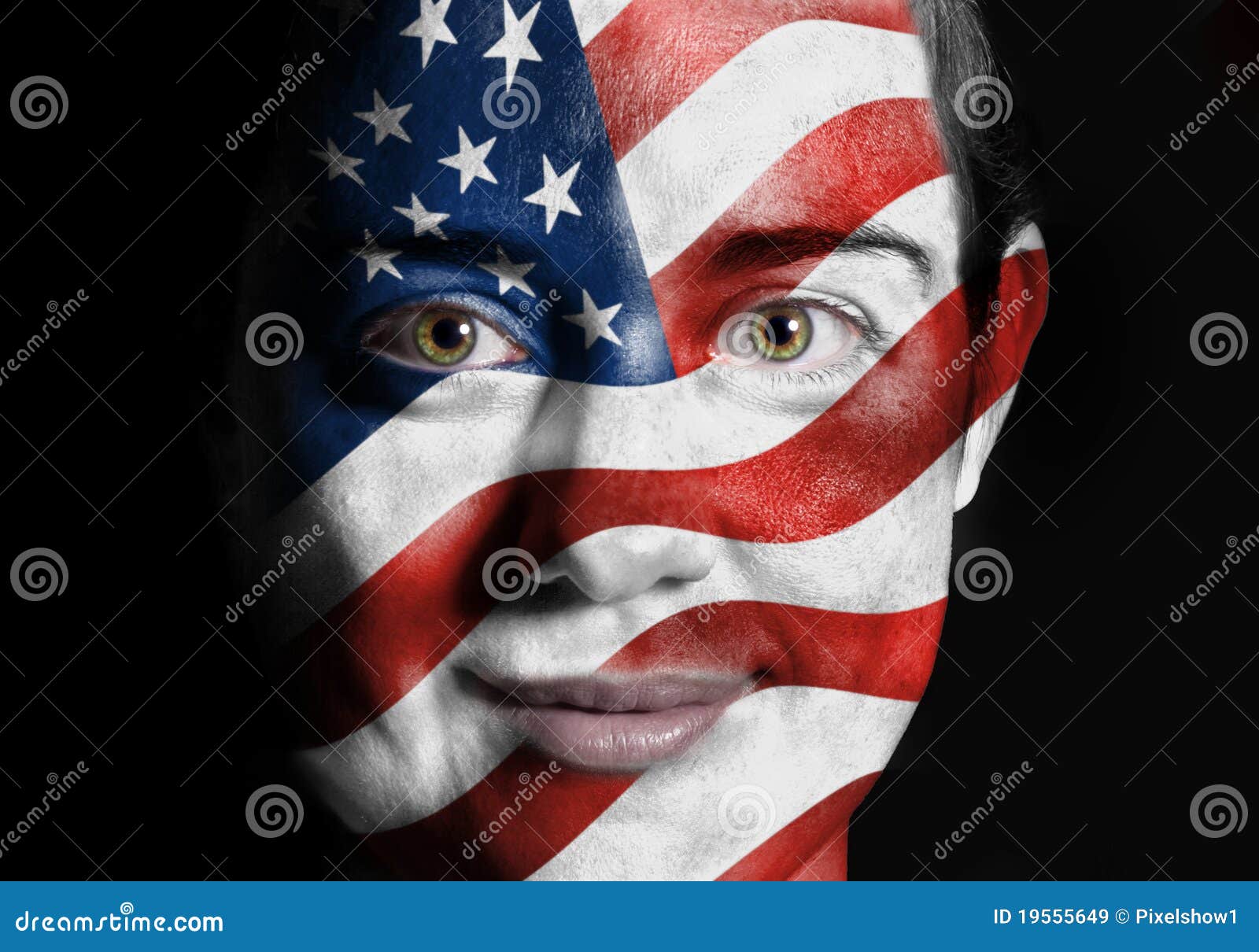 Usa face flag stock image. Image of caucasian, happy - 19555649