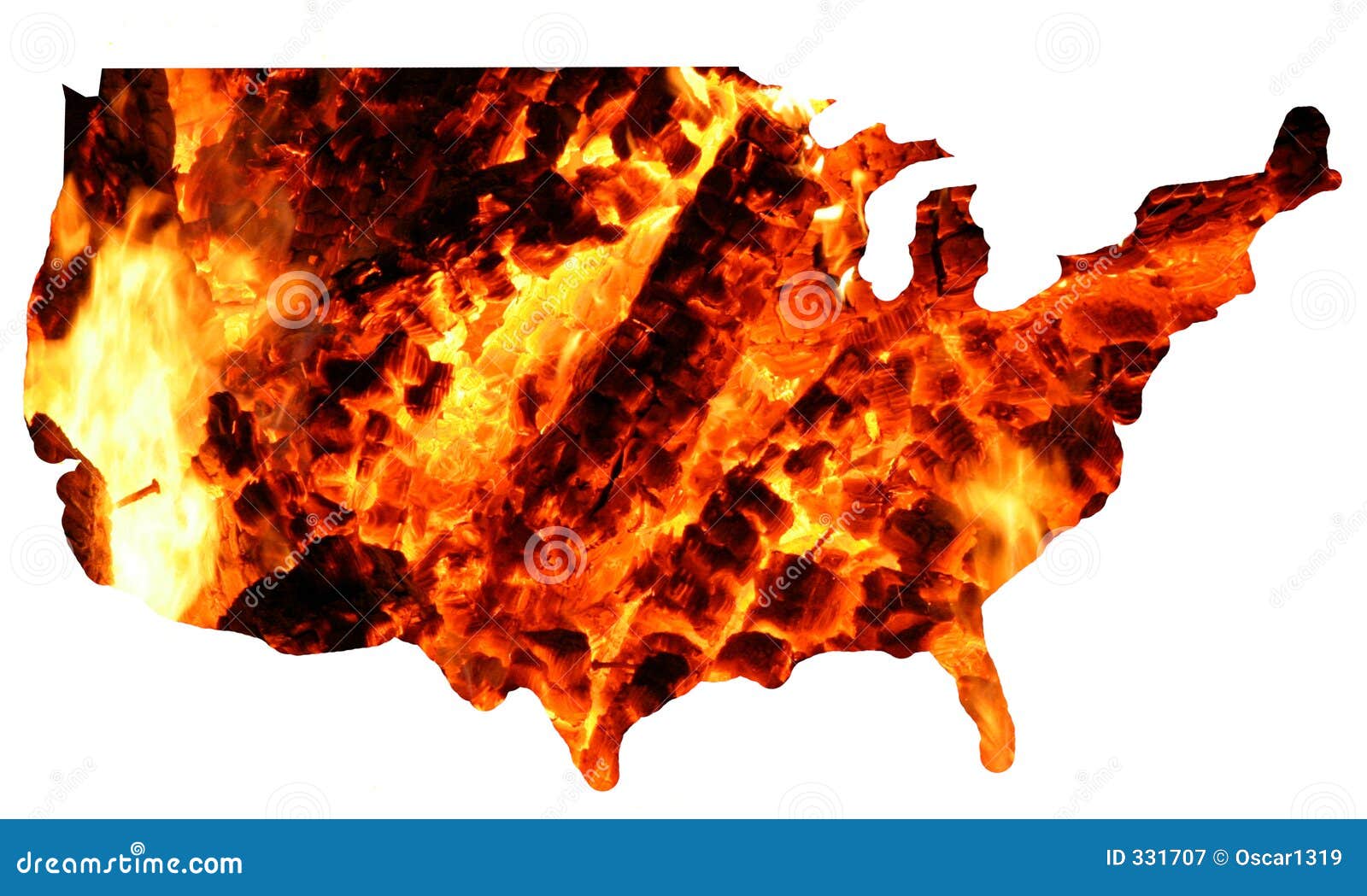USA + fire stock illustration. Illustration of maps, coal - 331707