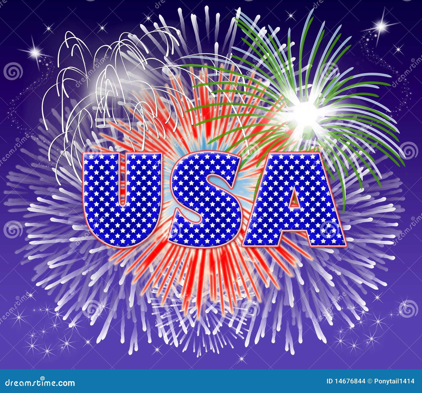 USA Fireworks stock illustration. Illustration of show - 14676844