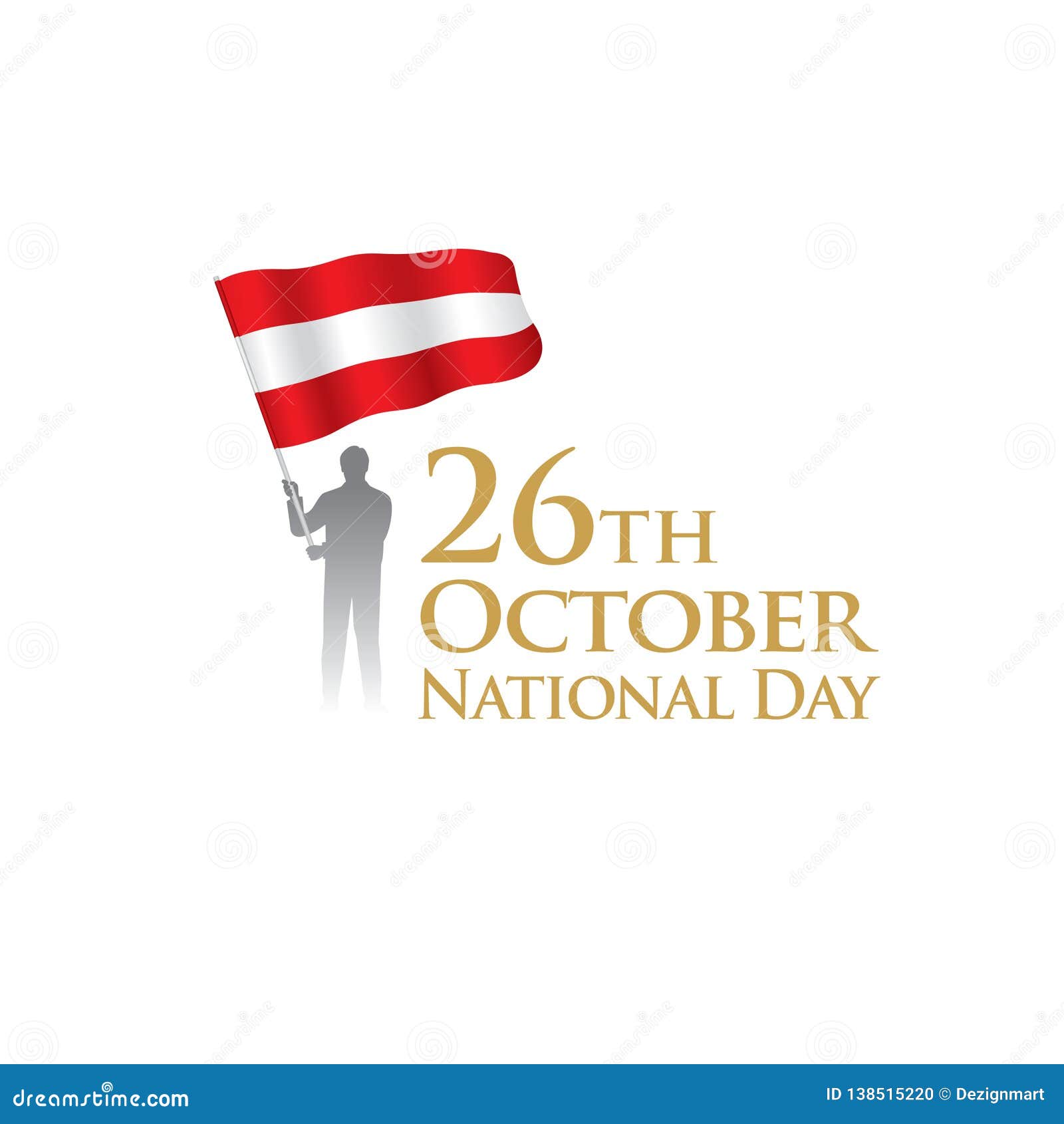 26th October National Day Logo with Austria Flag Stock Vector ...