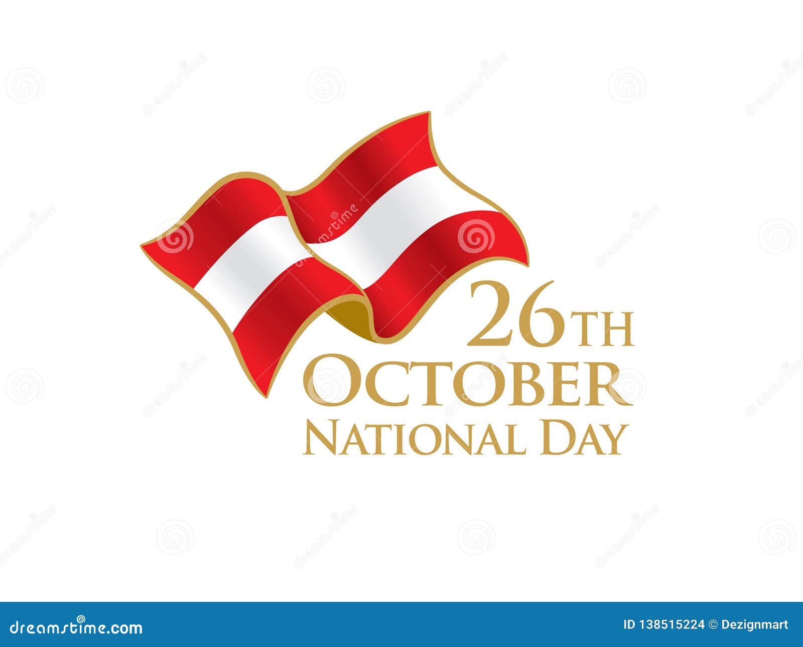 26th October National Day Logo with Austrian Flag Stock Vector ...