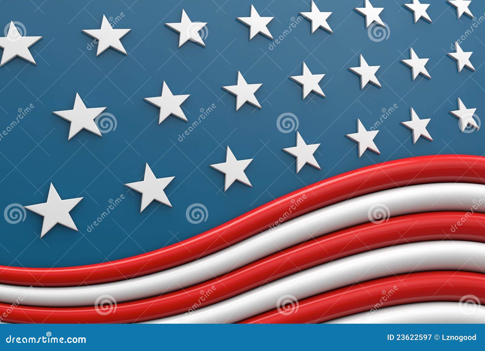 USA flag 3d stock illustration. Illustration of fourth - 23622597