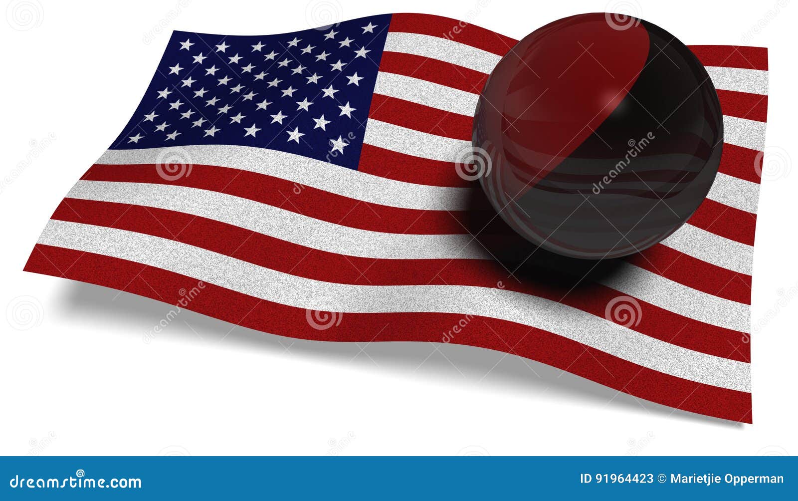 USA Flag with an Antifa Flag in a Ball Stock Illustration ...