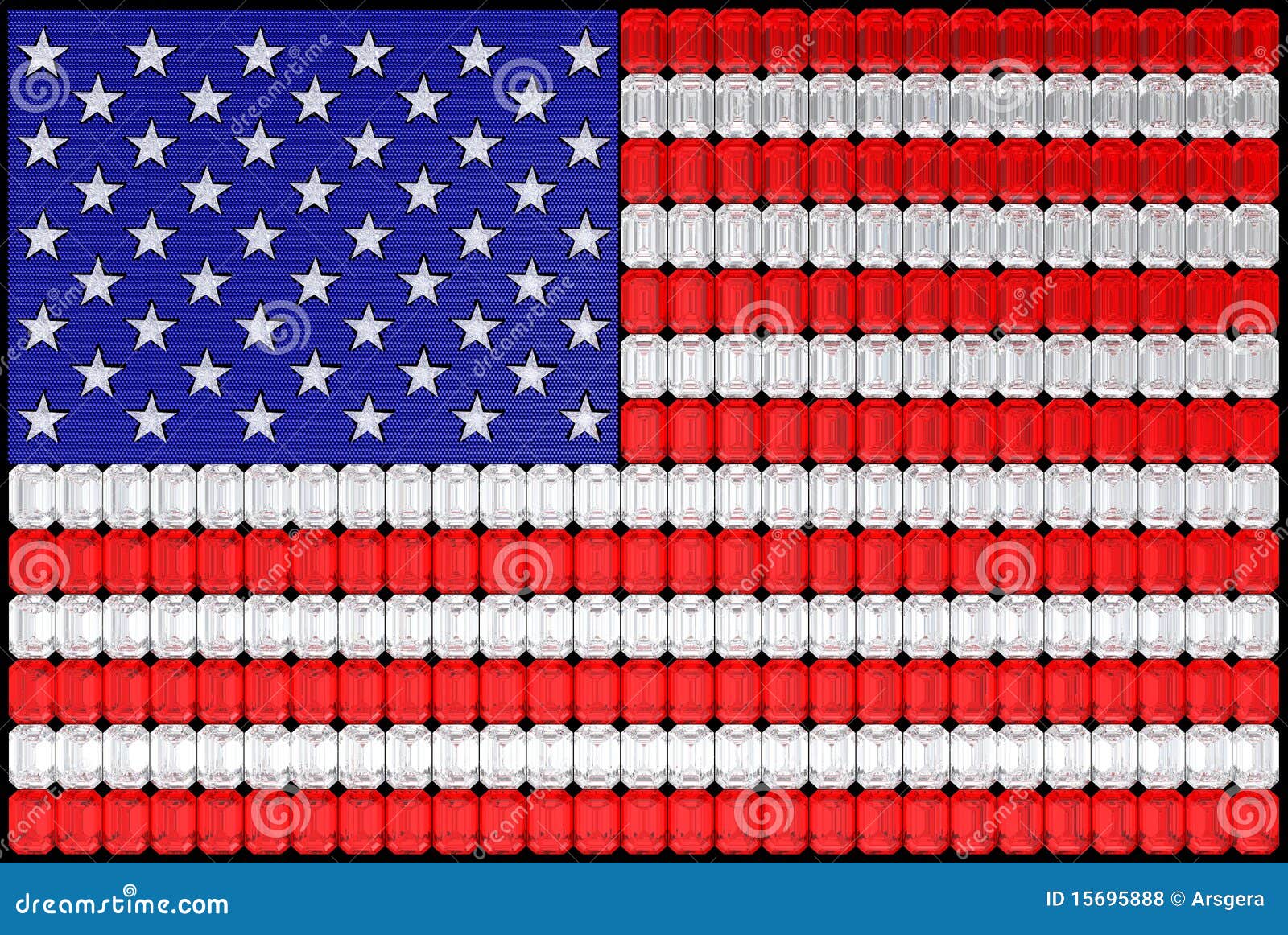 USA Flag Assembled of Diamonds Stock Illustration - Illustration of ...