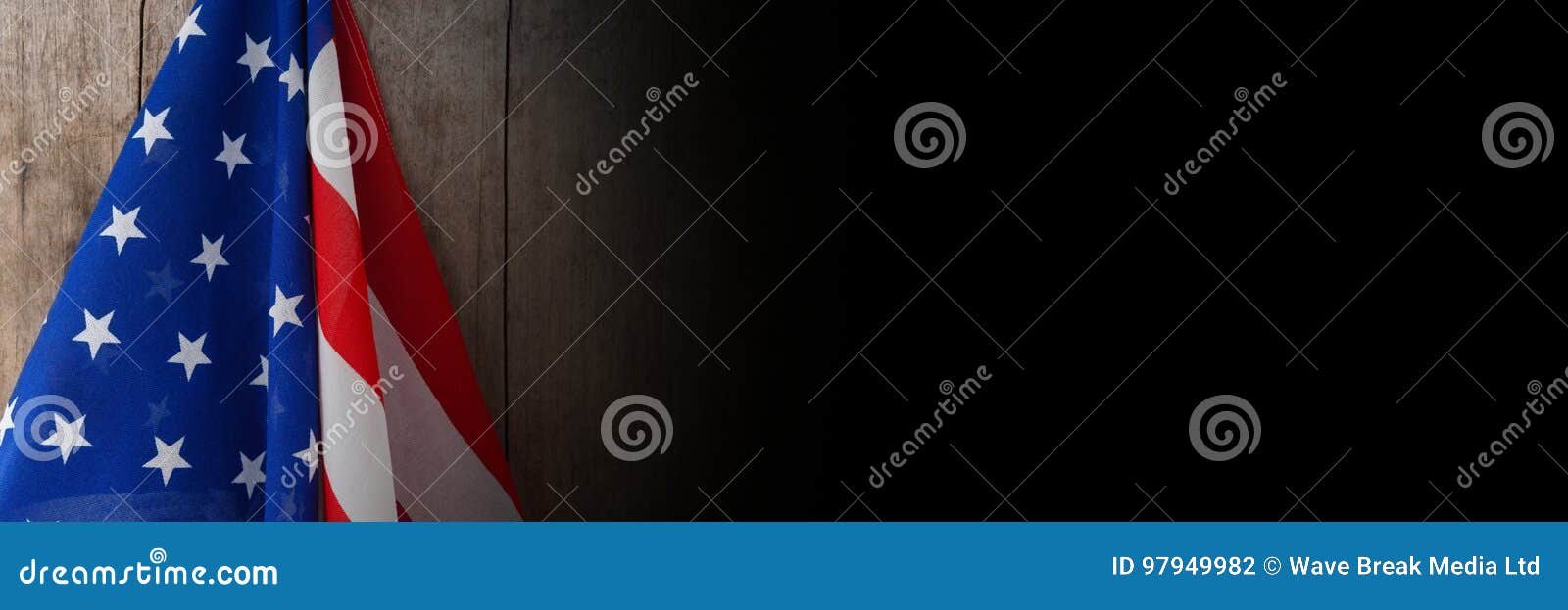 USA Flag with Black Transition Stock Illustration - Illustration of ...