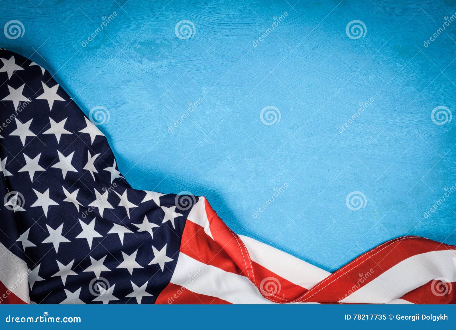 USA Flag on Blue Background Stock Image - Image of white, color: 78217735