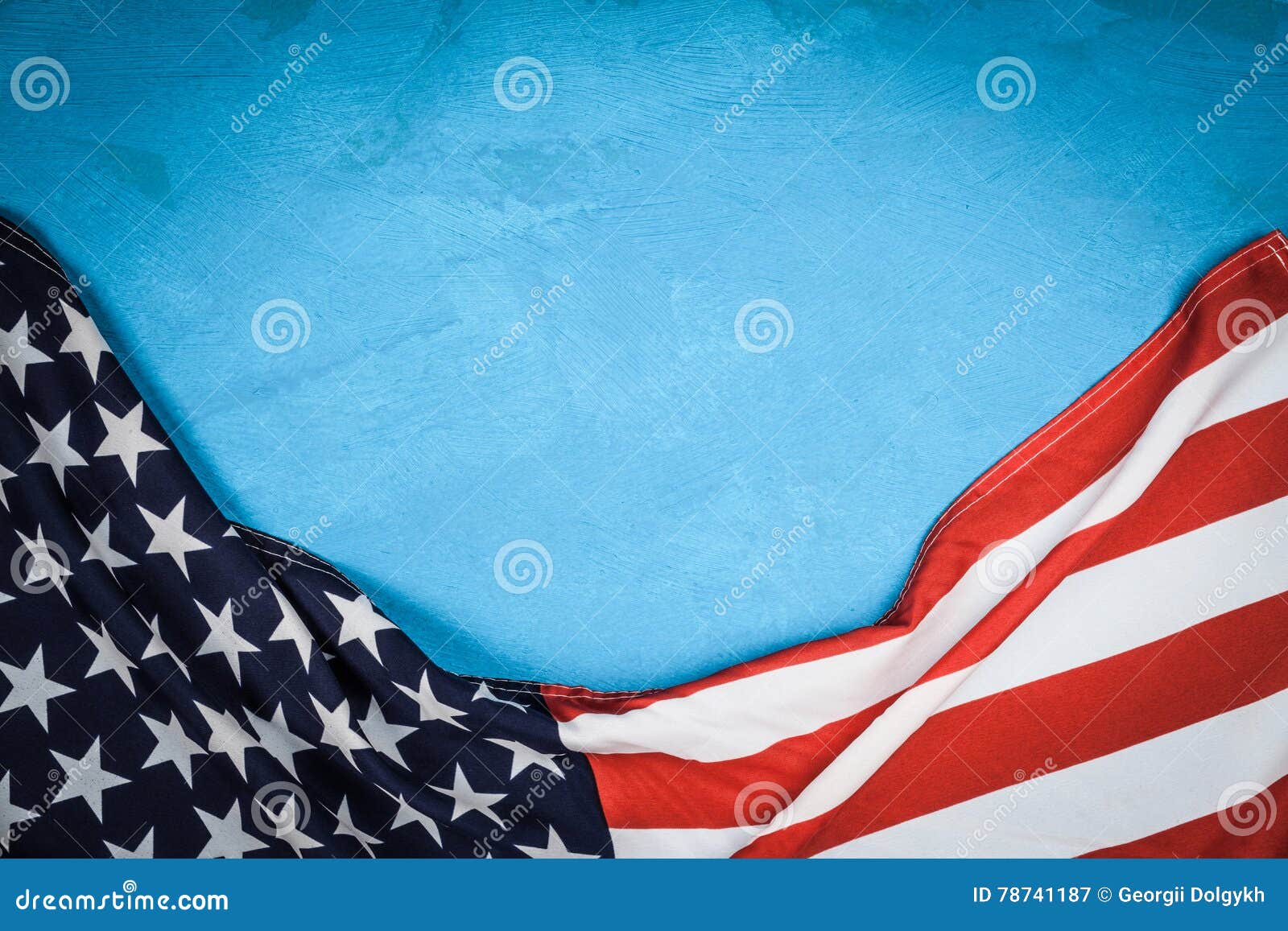USA Flag On Blue Background Stock Image | CartoonDealer.com #78741187