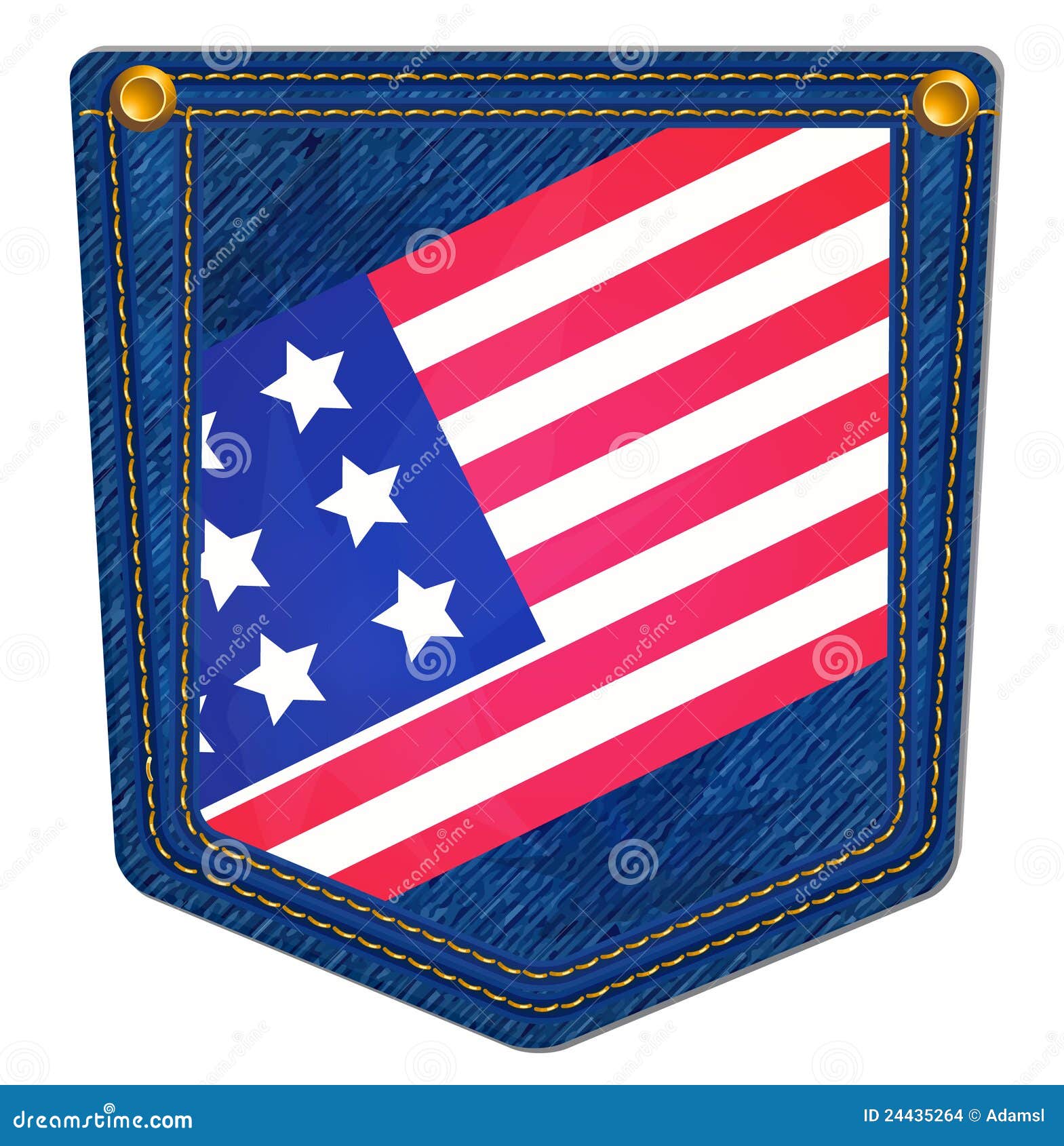USA Flag Blue Jean Pocket stock vector. Illustration of background ...