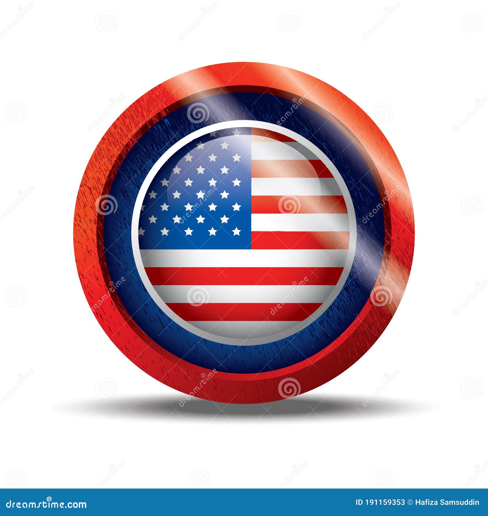 Usa Flag Button. Vector Illustration Decorative Design Stock Vector ...