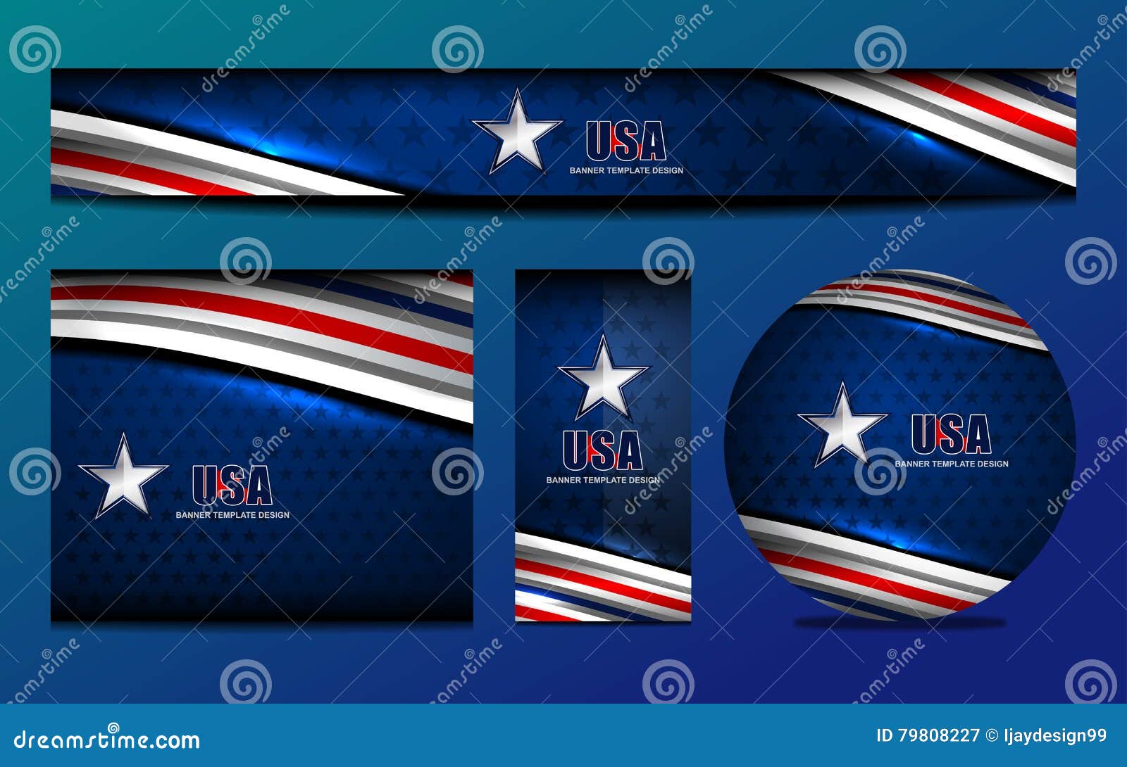 USA Flag Color Banner Backgrounds Stock Vector - Illustration of ...