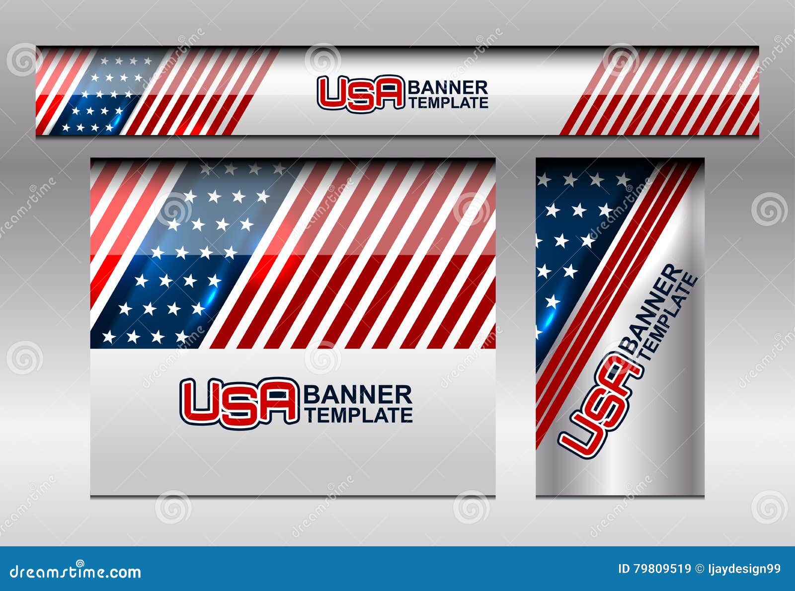 USA Flag Color Banner Backgrounds Stock Vector - Illustration of card ...