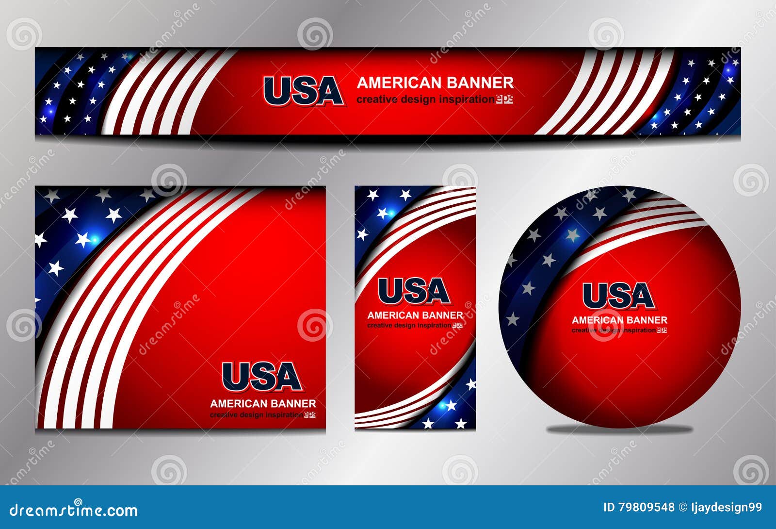USA Flag Color Banner Backgrounds Stock Vector - Illustration of ...