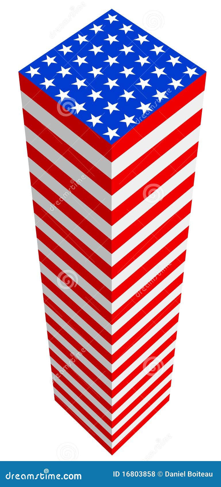 USA Flag Fantasy Cubic Building. Stock Illustration - Illustration of ...