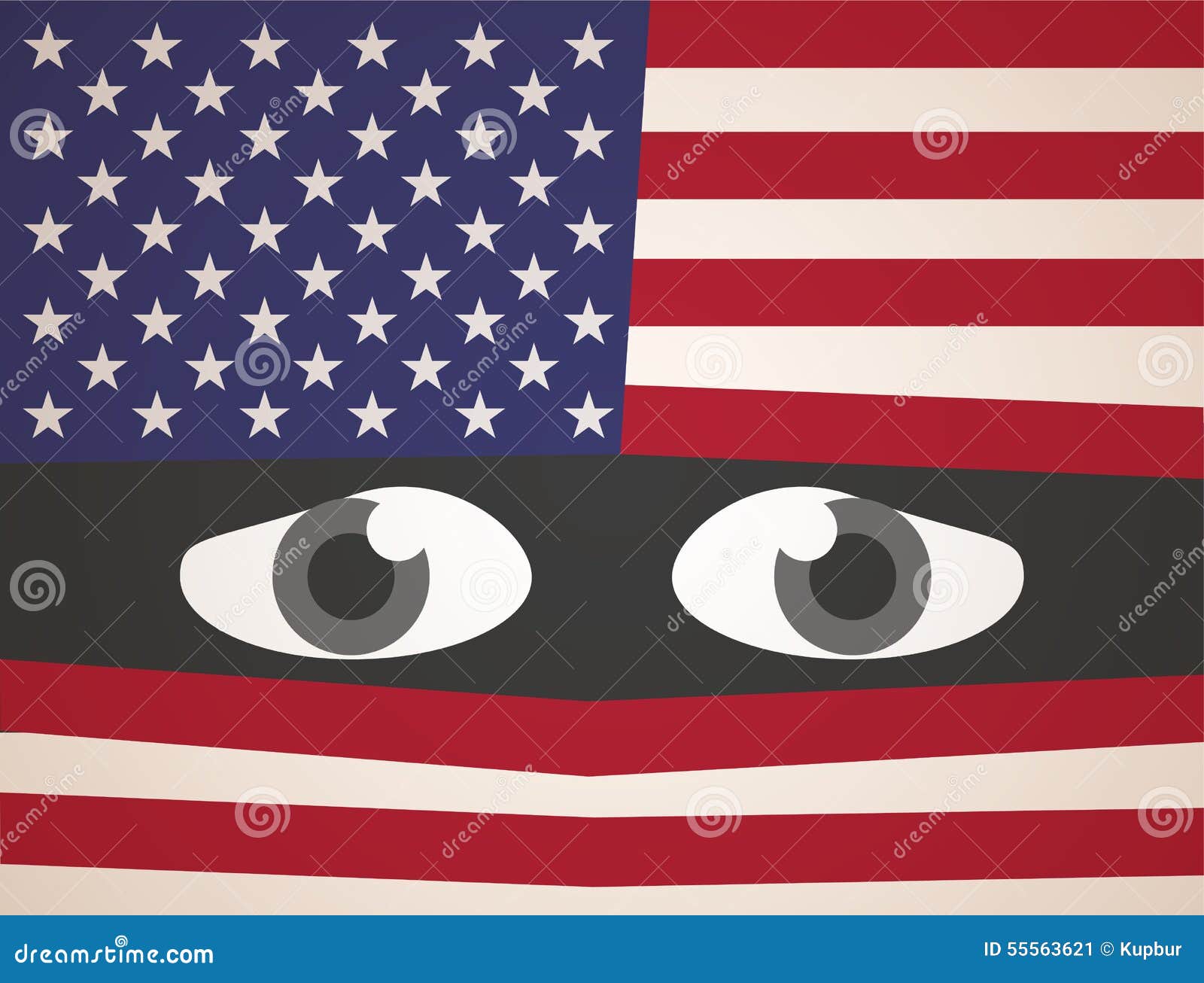 He Fear In His Eyes. Fearful Glance. Vector Image Isolated On A White ...