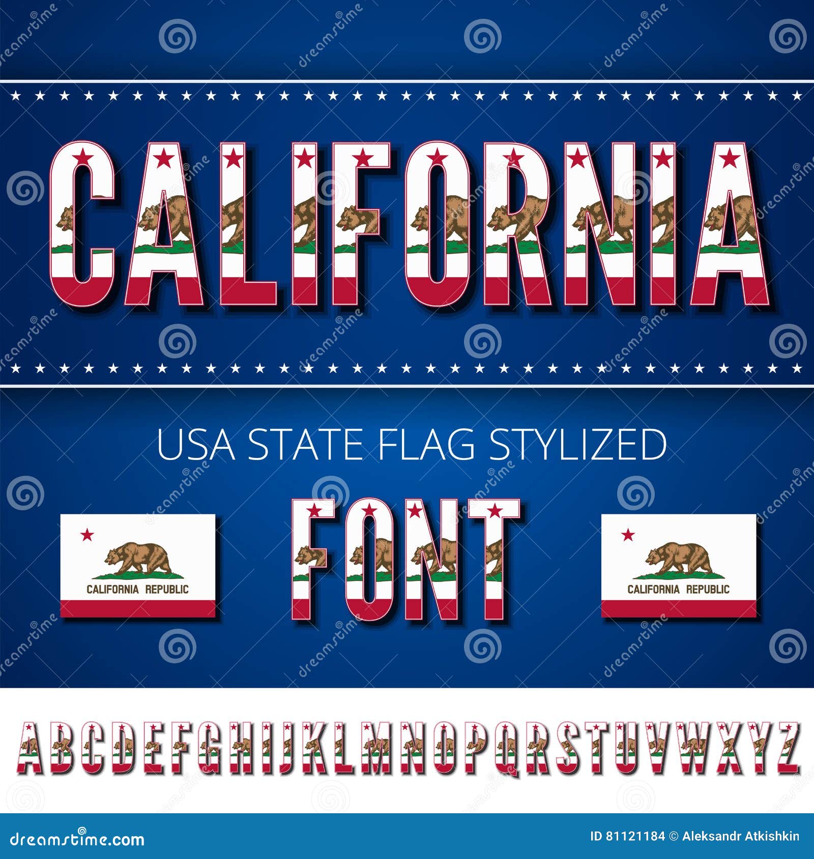 USA flag font stock vector. Illustration of national - 81121184