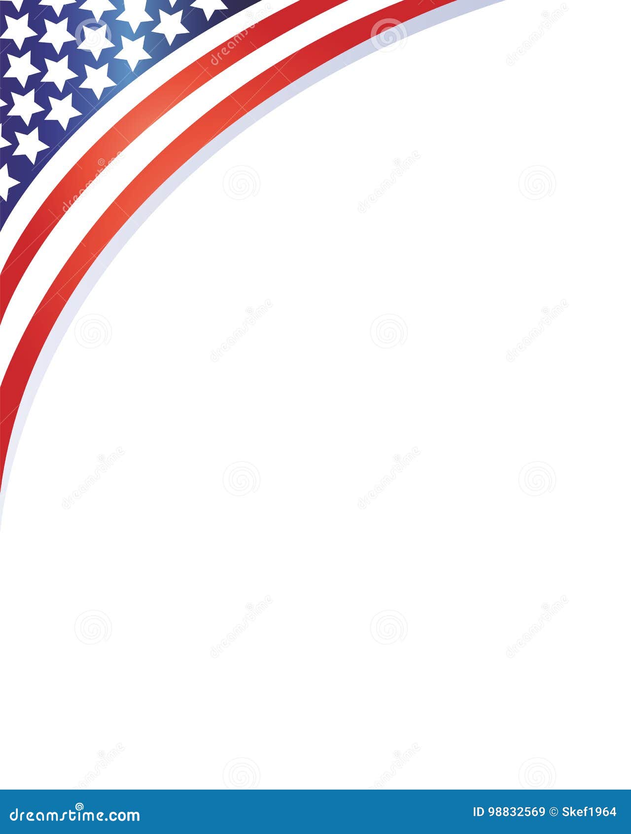 USA Flag Patriotic Wave Corner Frame. Stock Vector - Illustration of ...