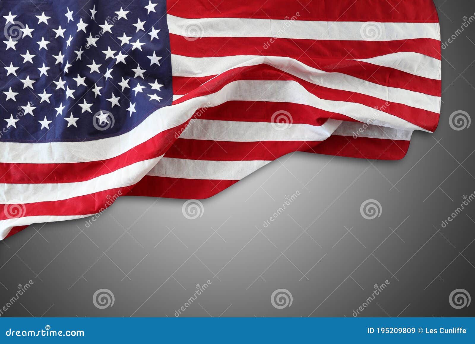USA flag on grey stock image. Image of detail, photograph - 195209809
