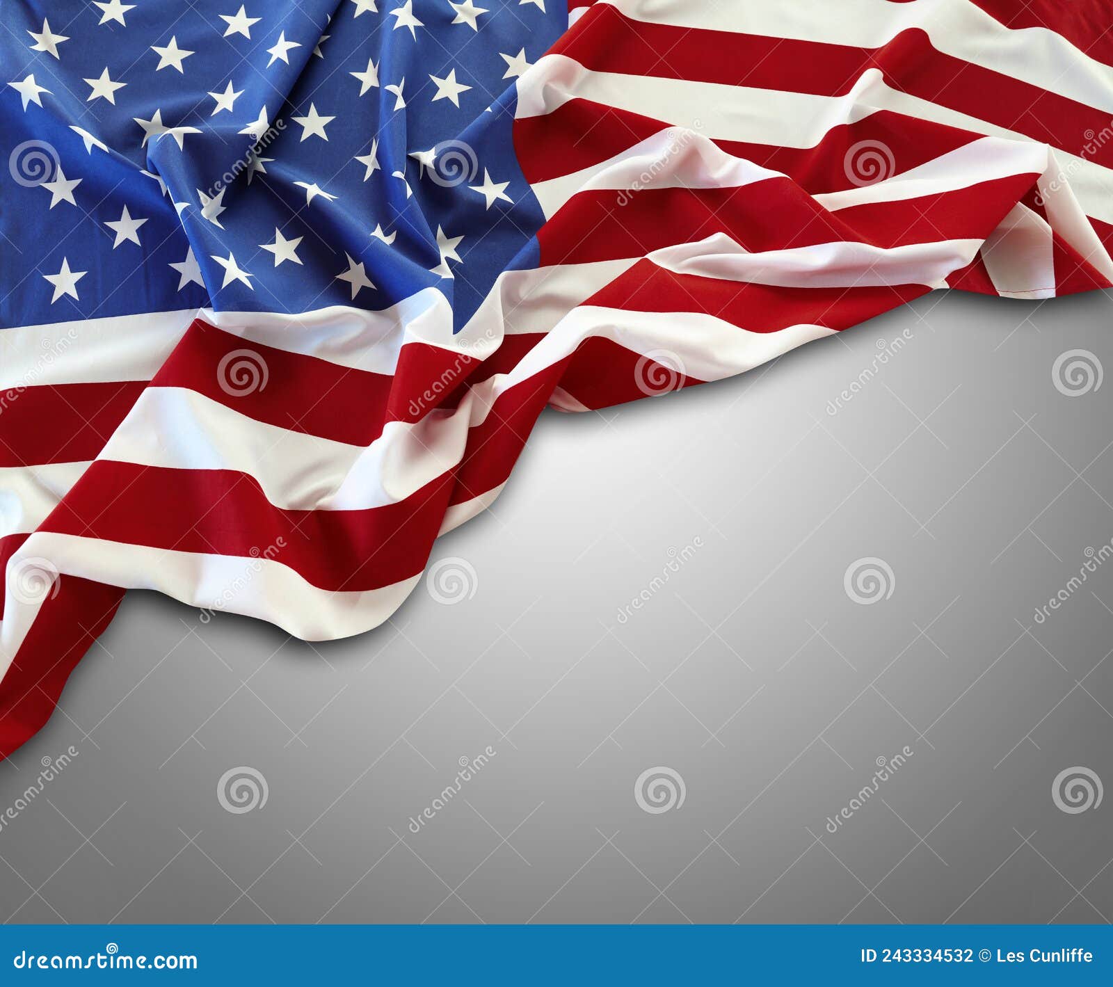 USA flag on grey stock photo. Image of detail, close - 243334532
