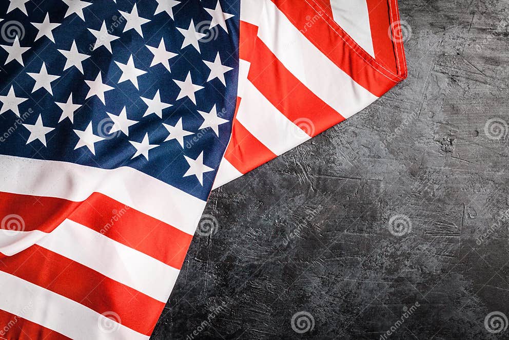 USA Flag on Grey Background Stock Image - Image of national, stars ...