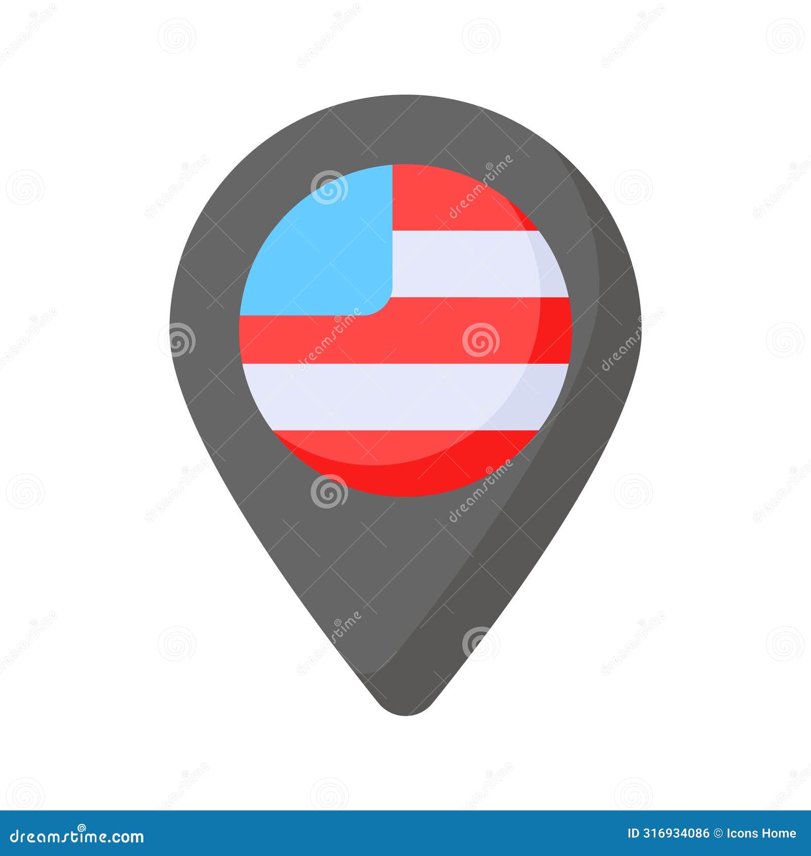 Usa Flag Inside Location Pin Denoting, Usa Location Vector Design Stock ...