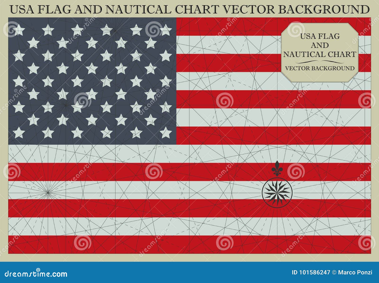 Old Nautical Chart Vector Background Portolan Chart With Rhumbline ...