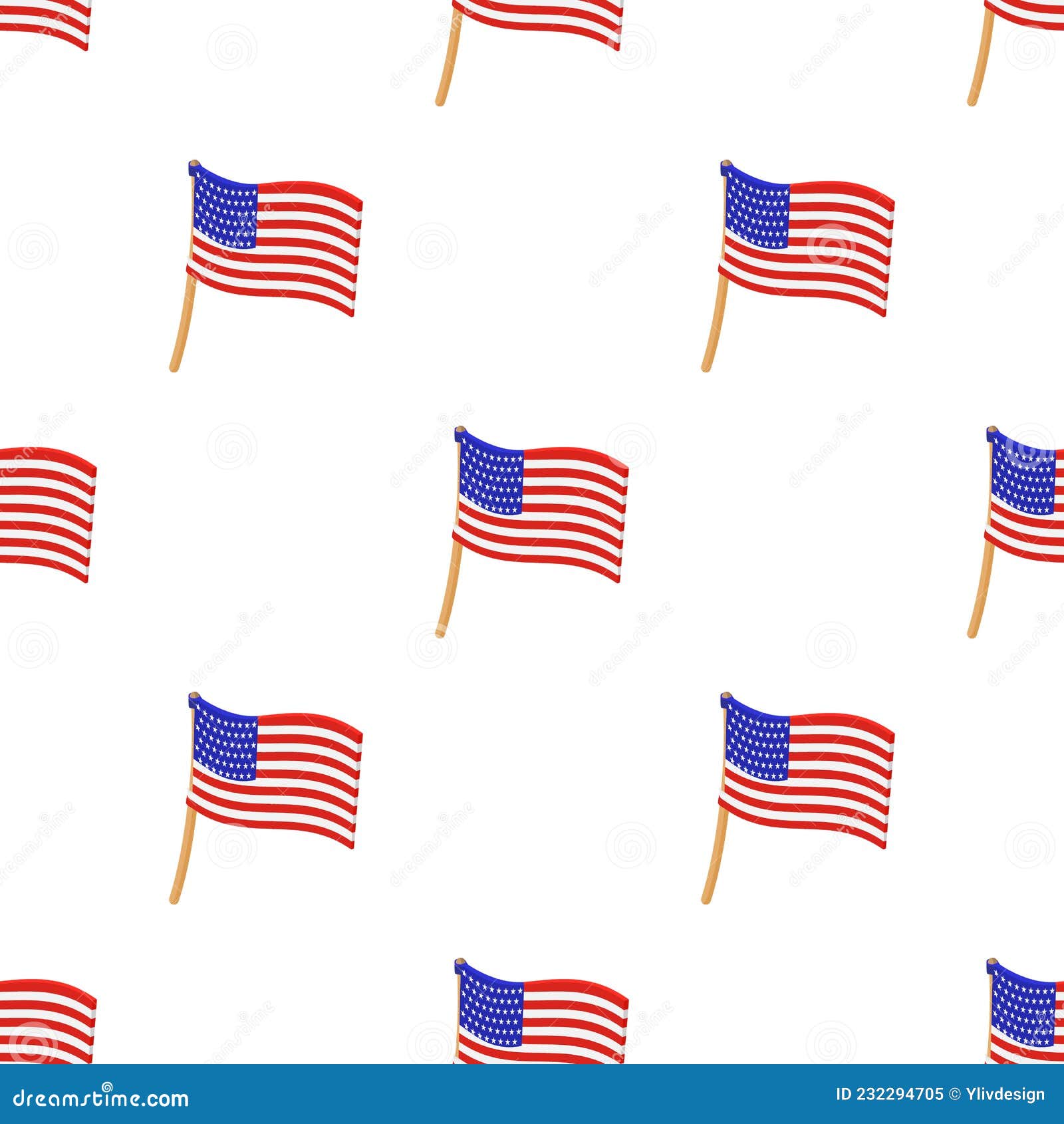USA Flag Pattern Seamless Vector Stock Vector - Illustration of symbol ...