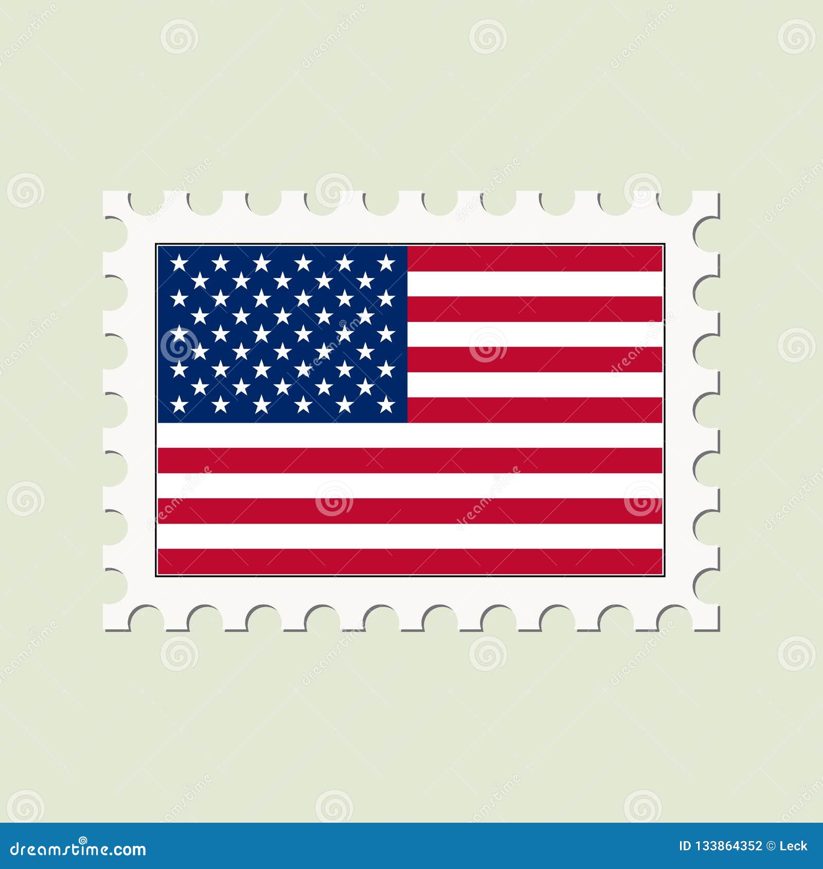 Vector USA Flag Postage Stamp Stock Vector - Illustration of national ...