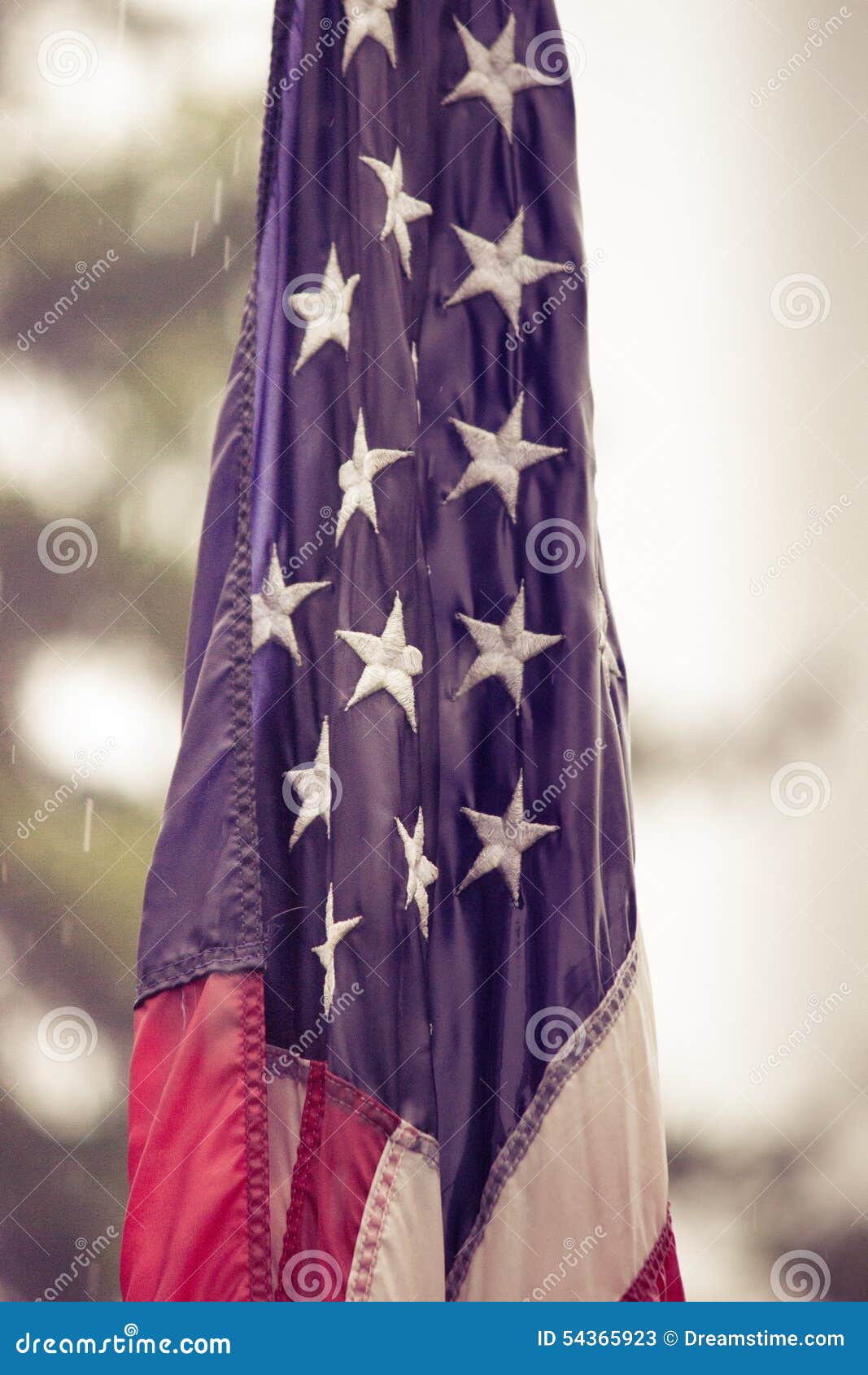 USA Flag in Rain stock image. Image of banner, patriotic - 54365923