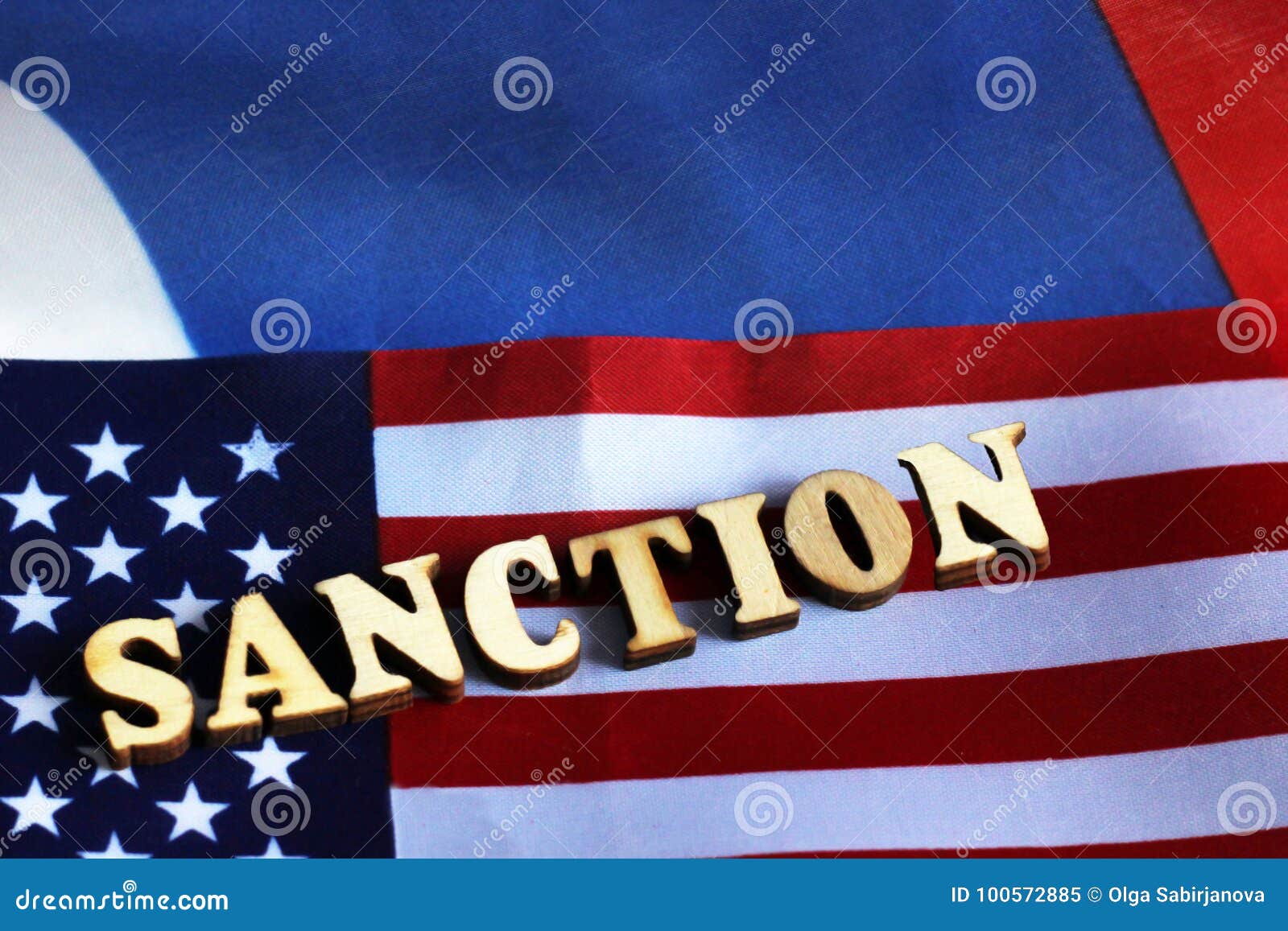 Usa Flag Sanctions Wooden Letters on Them Stock Image - Image of crisis ...