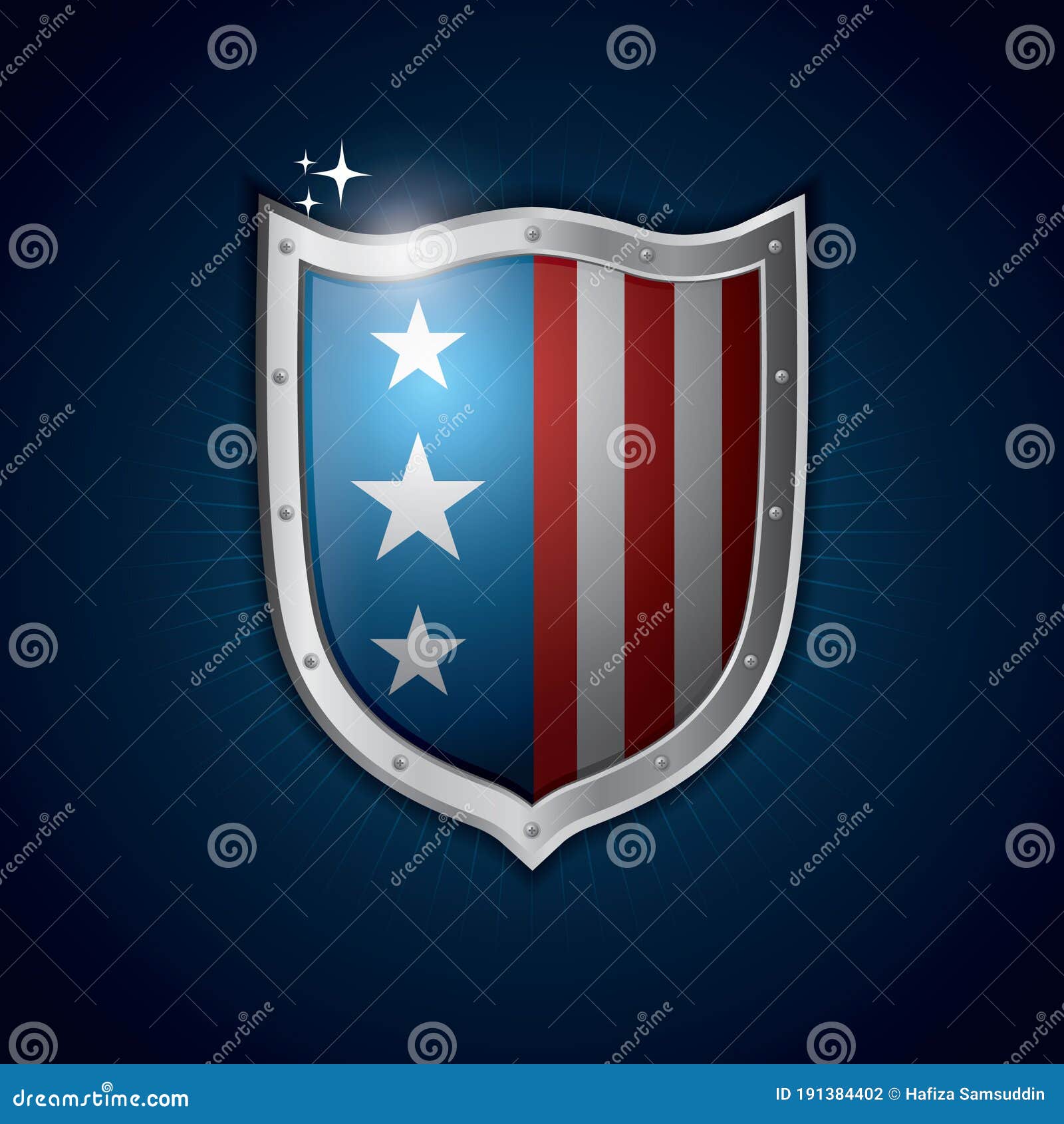 Usa Flag Shield. Vector Illustration Decorative Design Stock Vector ...