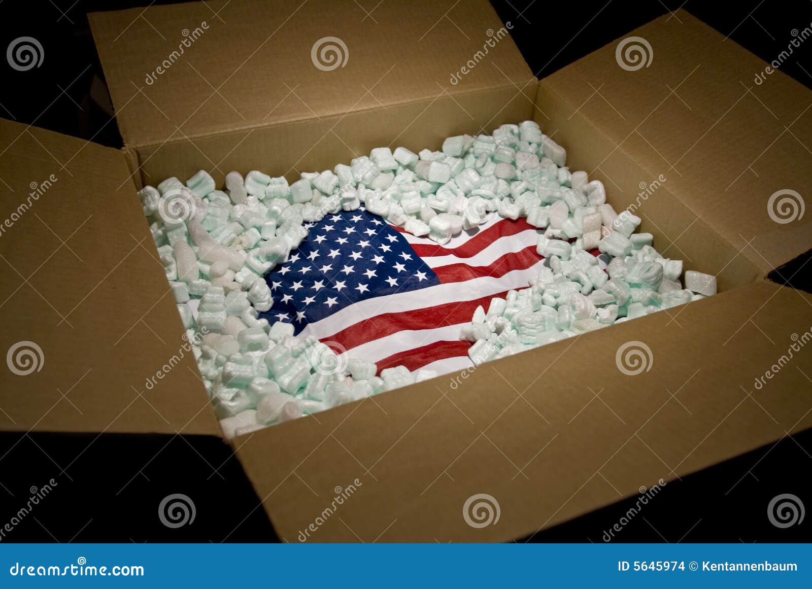 USA Flag in Shipping Carton Stock Photo - Image of work, overseas: 5645974