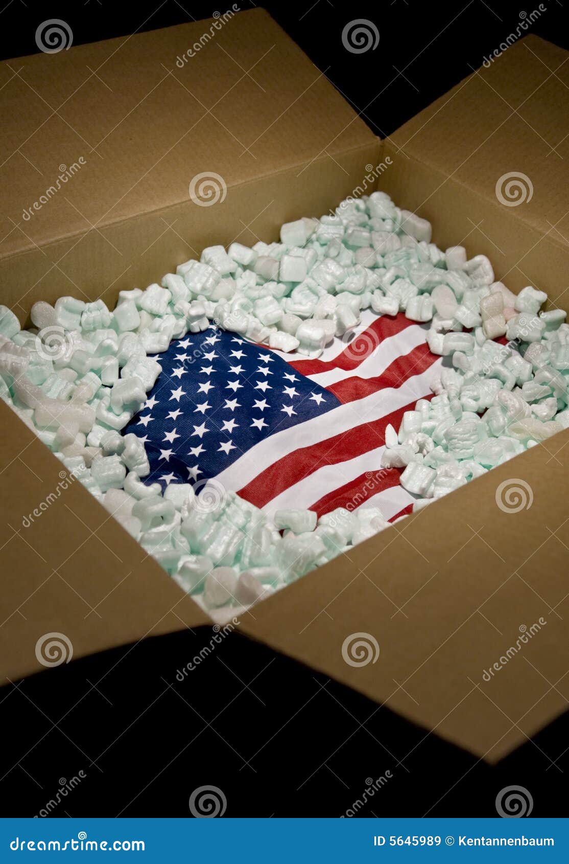 USA Flag in Shipping Carton Stock Image - Image of imbalance, american ...