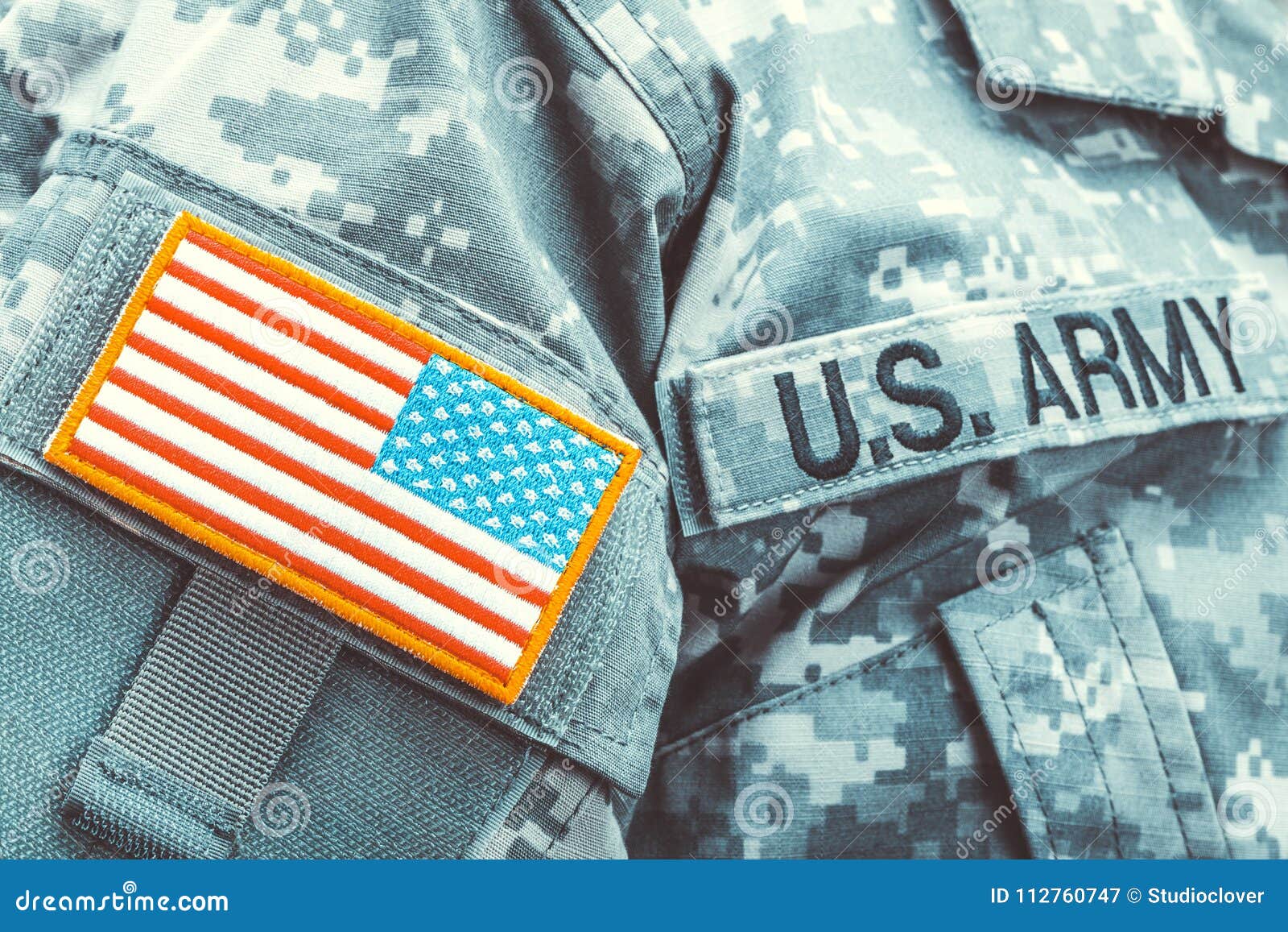 USA Flag Shoulder Patch on Uniform - Studio Shot Stock Image - Image of ...