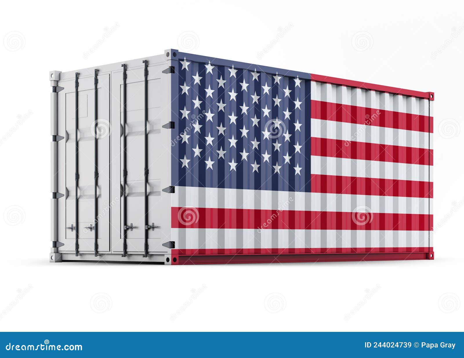 USA Flag on Side of Shipping Container Stock Image - Image of shipping ...