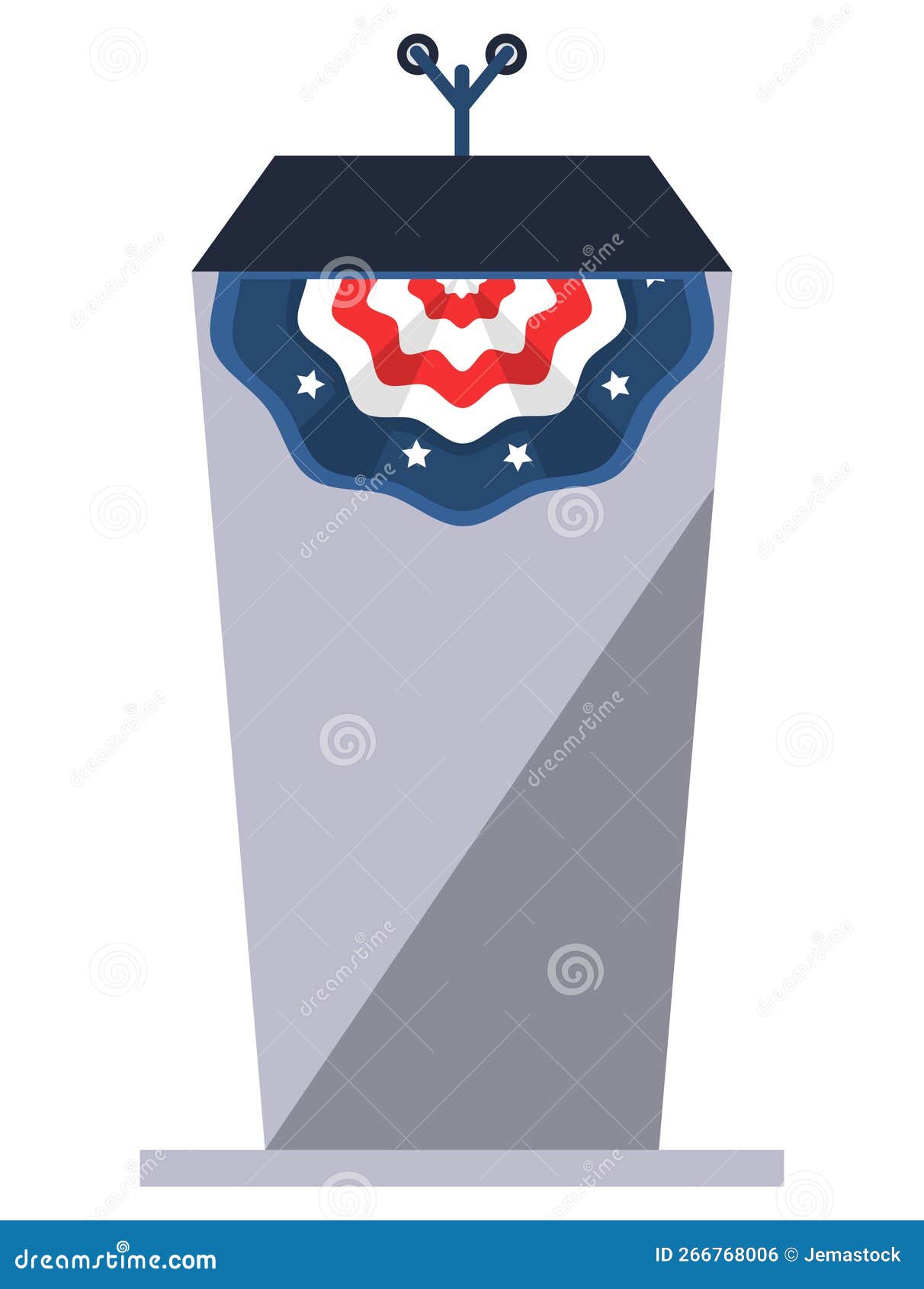 Usa flag in speech podium stock vector. Illustration of stripes - 266768006