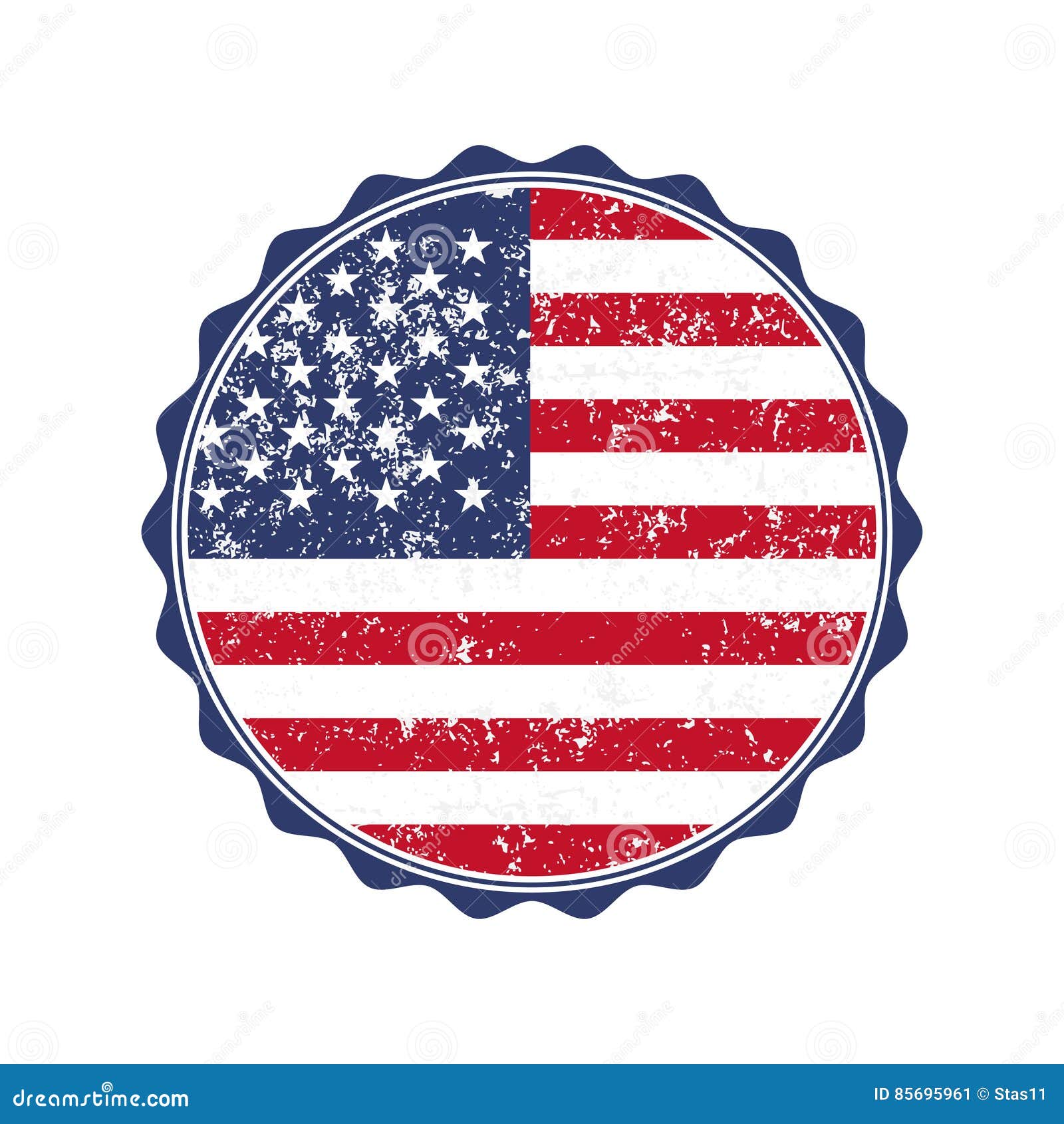 USA Flag Stamp with Grunge. Vector Illustration Stock Vector ...