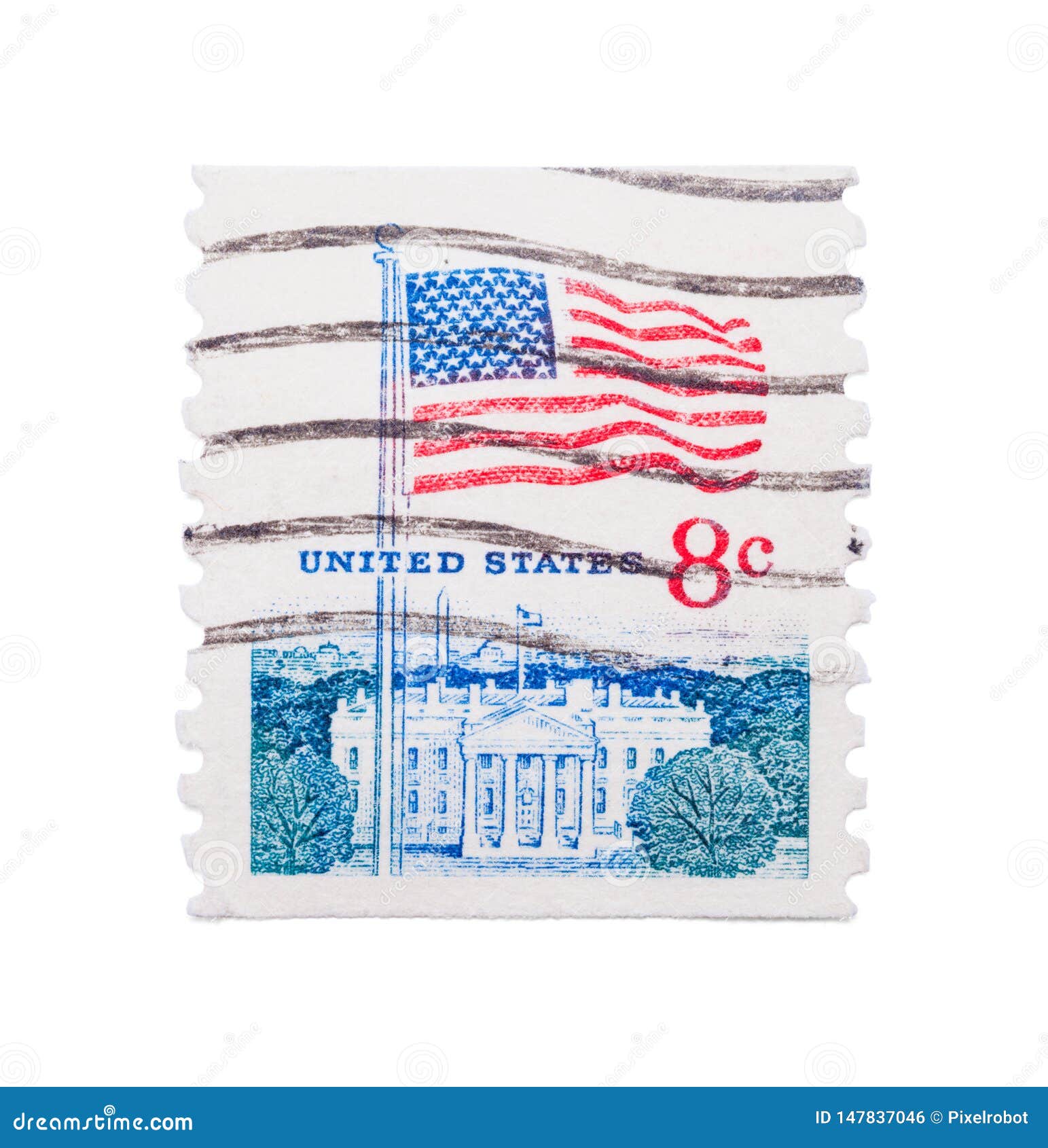 USA Flag Stamp editorial photo. Image of stamp, antique - 147837046