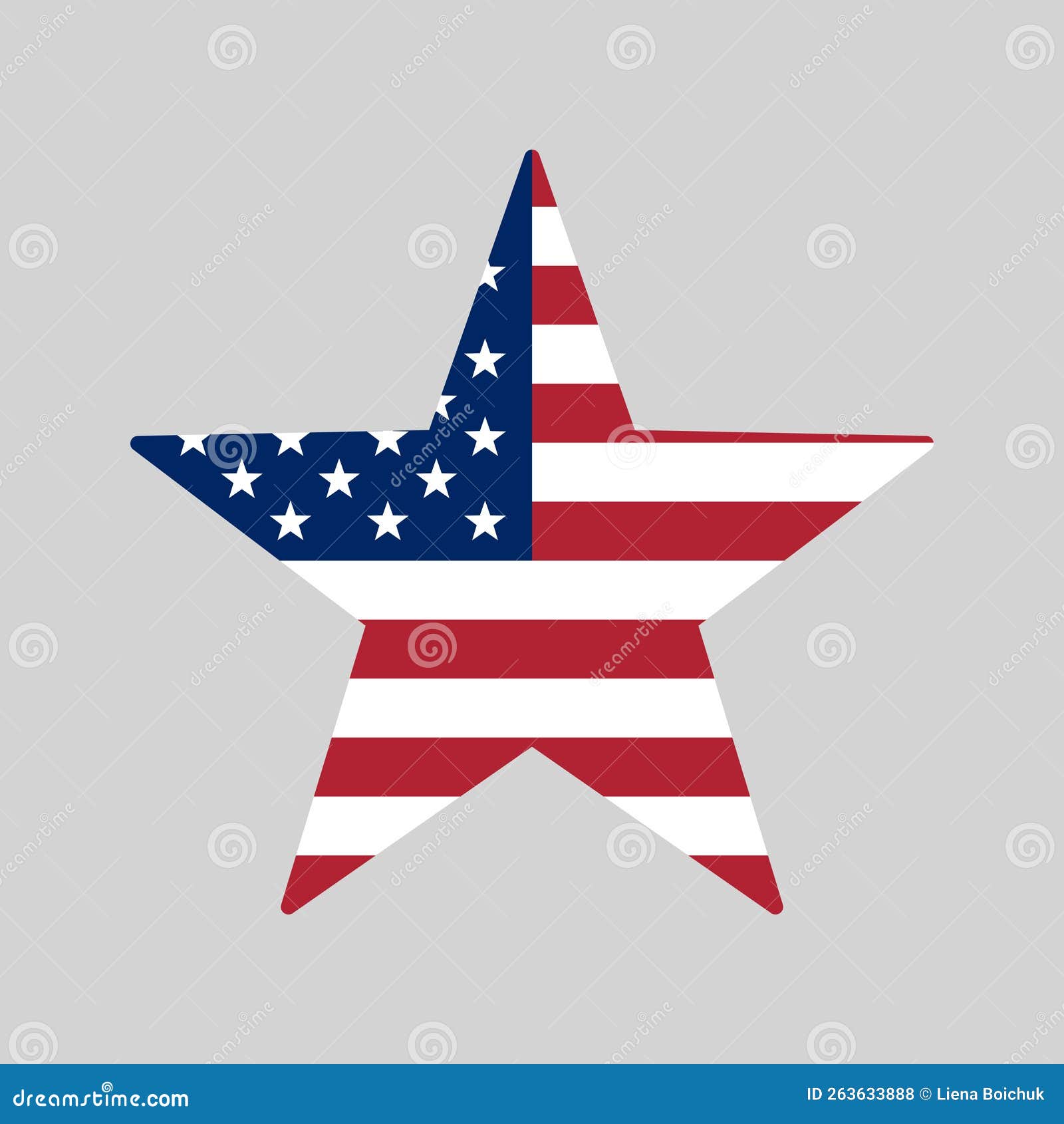 USA Flag Star Shape Icon, Vector Illustration Stock Vector ...