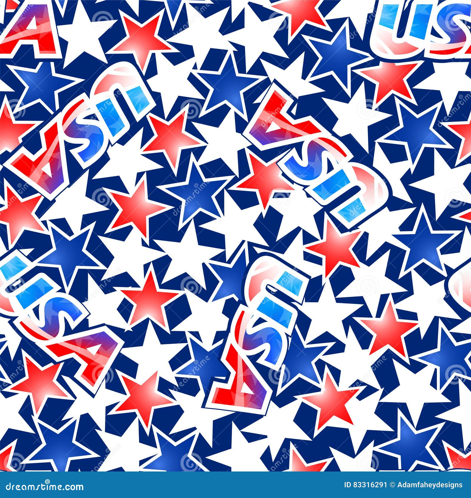 USA Flag with Stars and Stripes Seamless Pattern Stock Vector ...